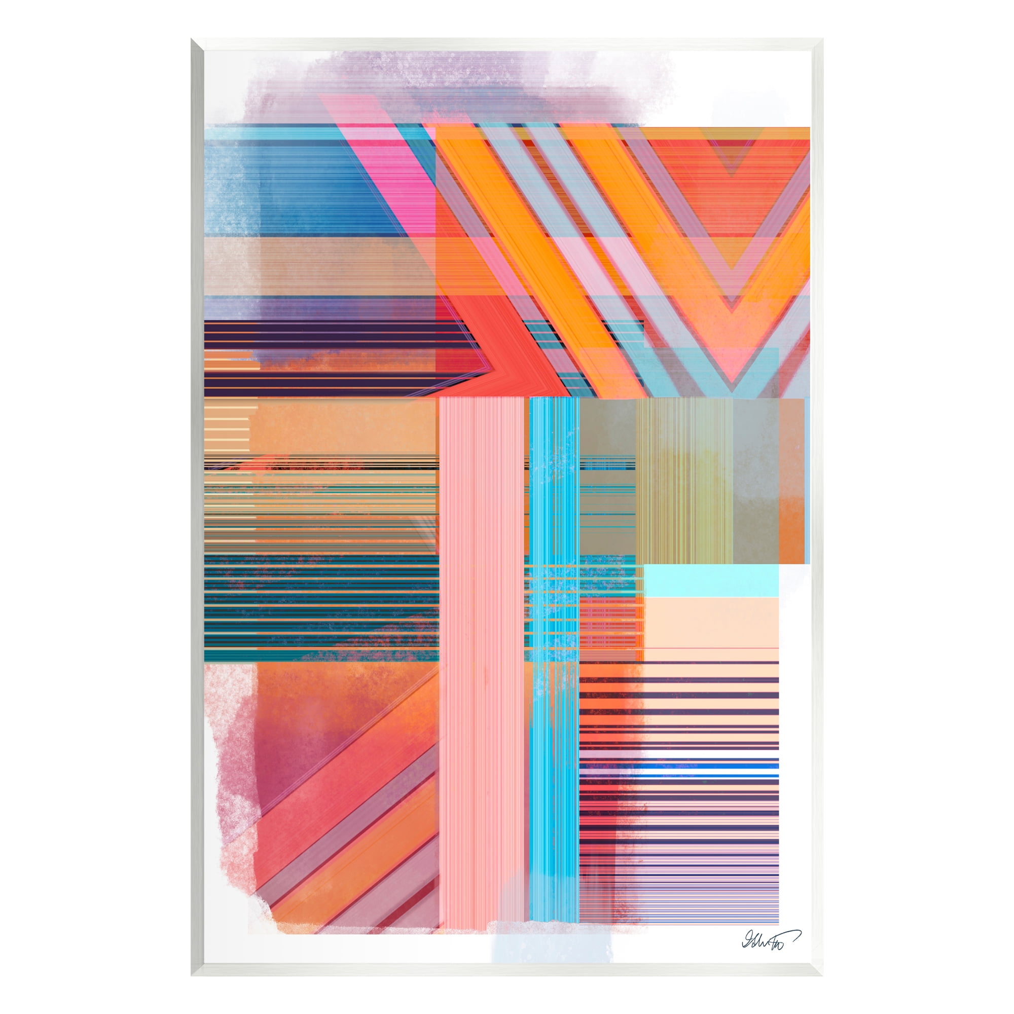 Stupell Industries Modern Overlapping Patterns Abstract Painting ...