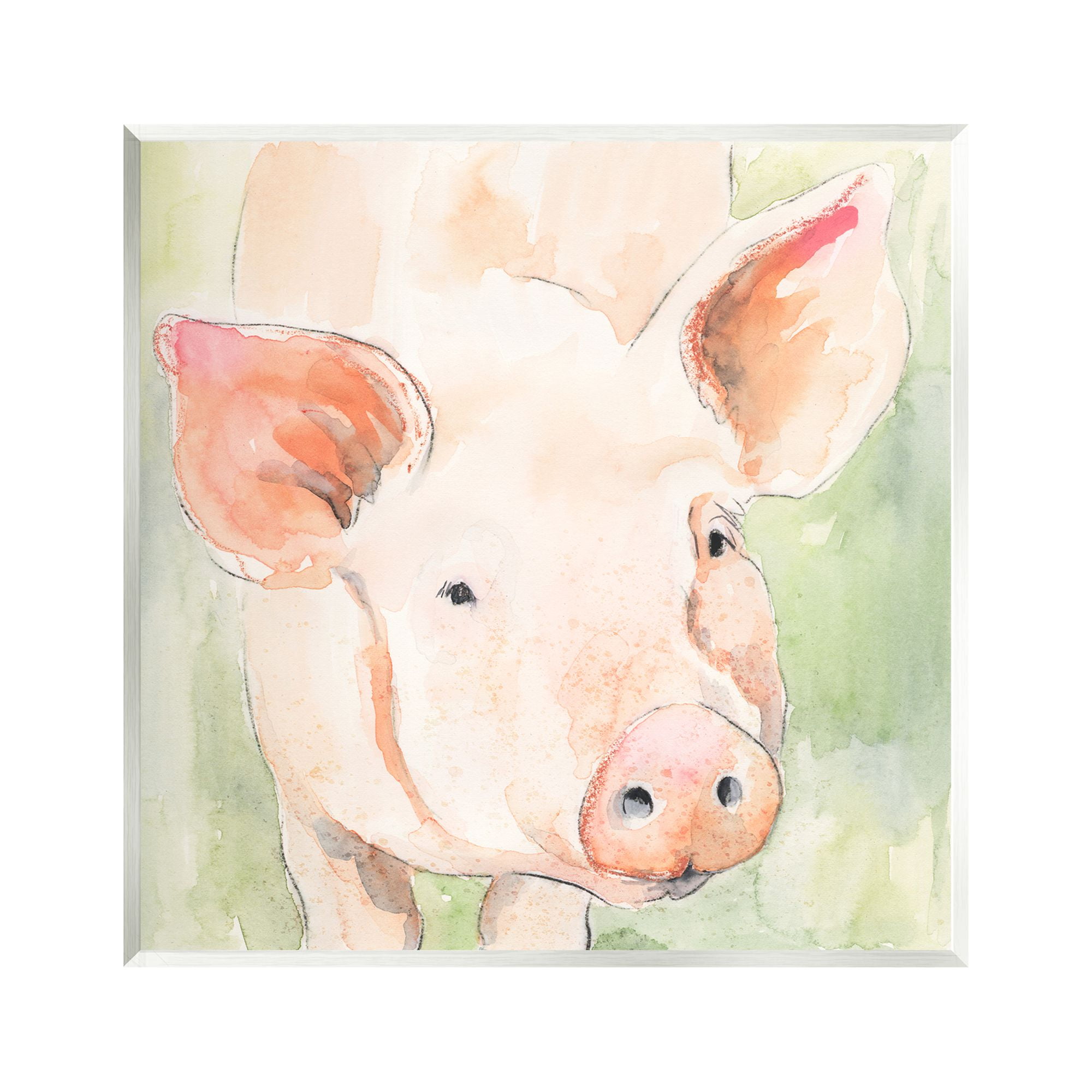 Stupell Industries Modern Pig Portrait Animals & Insects Painting ...
