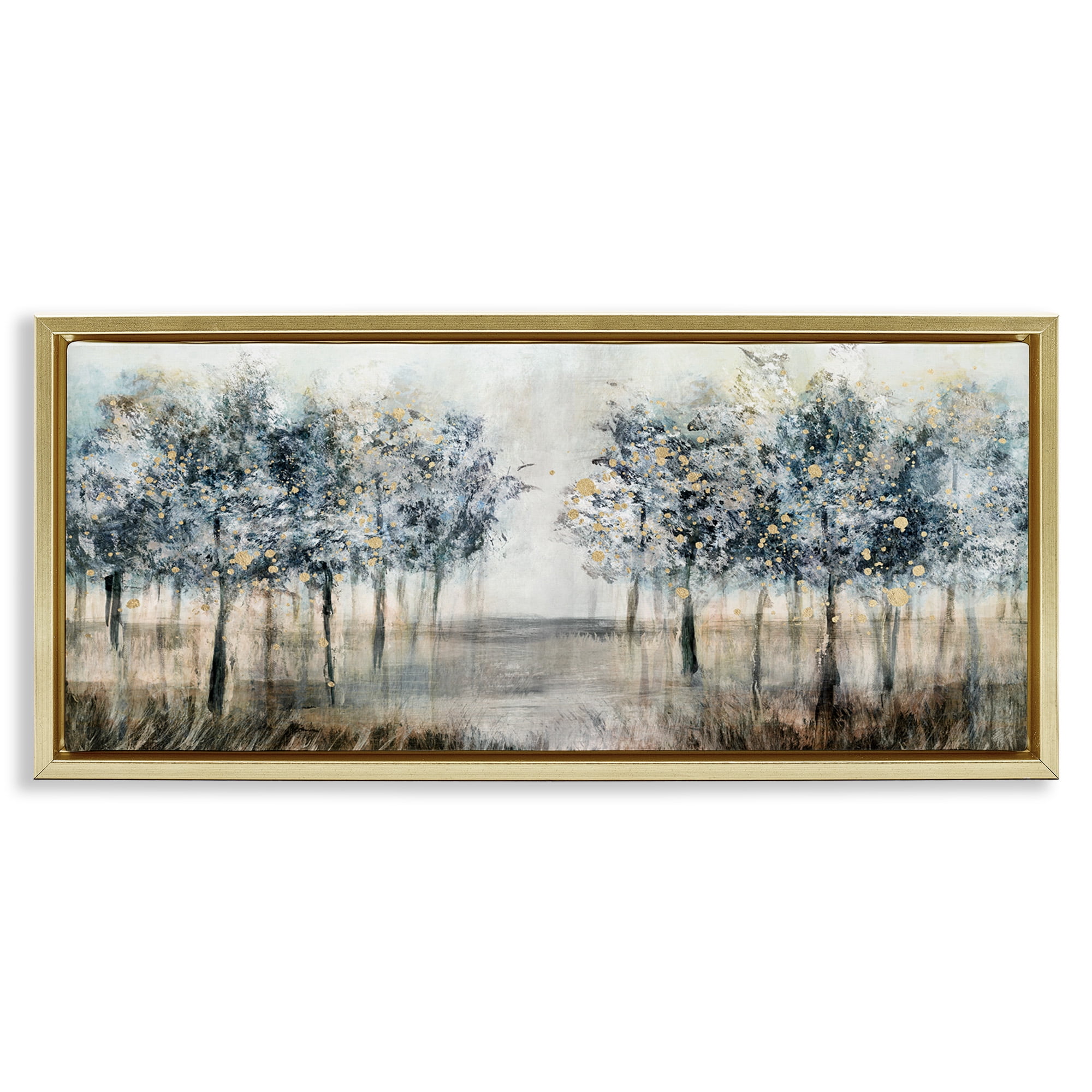 Stupell Industries Modern Tree Grove Landscape Painting Gold Floater ...
