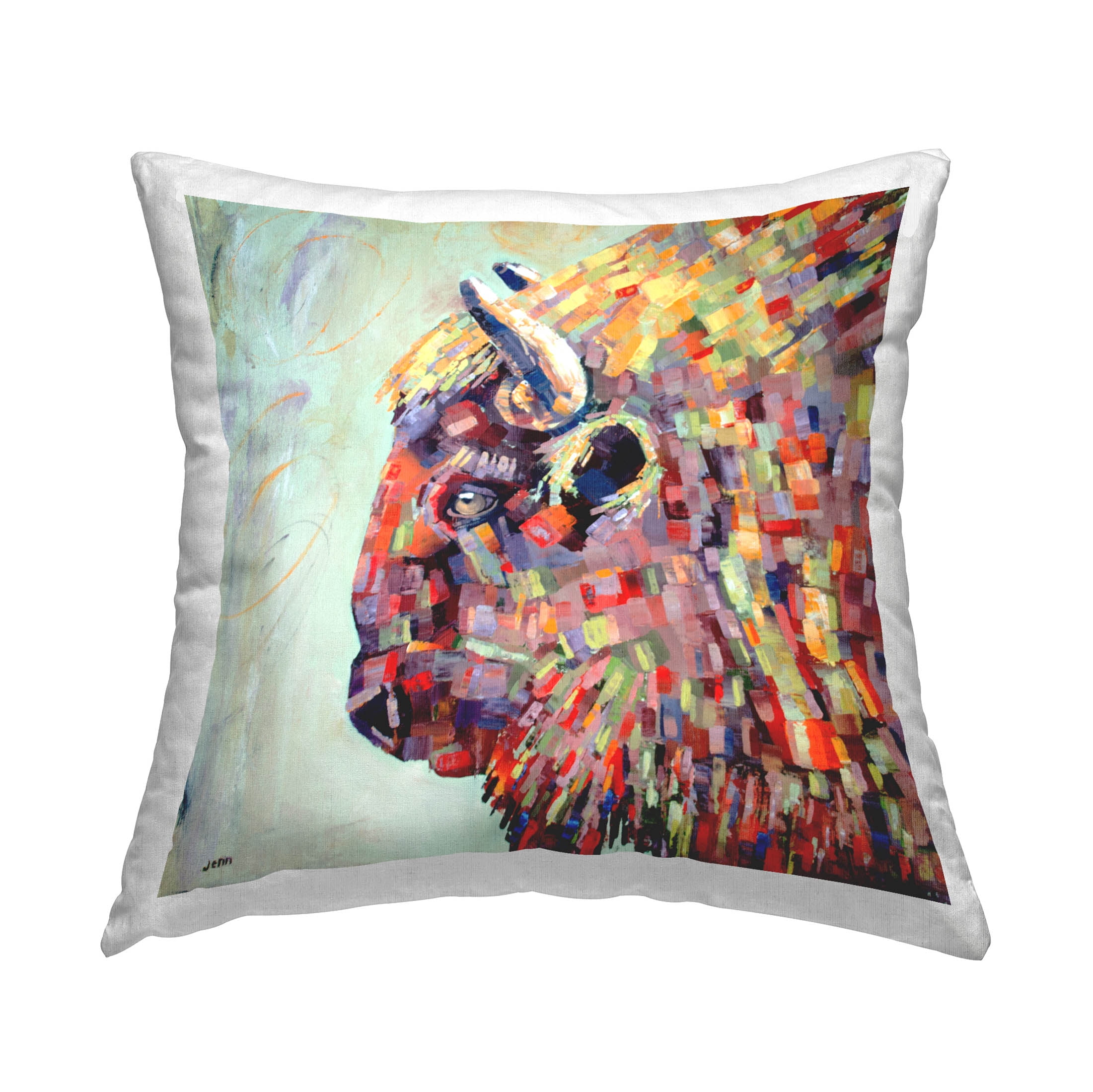 Stupell Industries Vivid Bison Throw Pillow - 18 x 18 Inches - Walmart.com