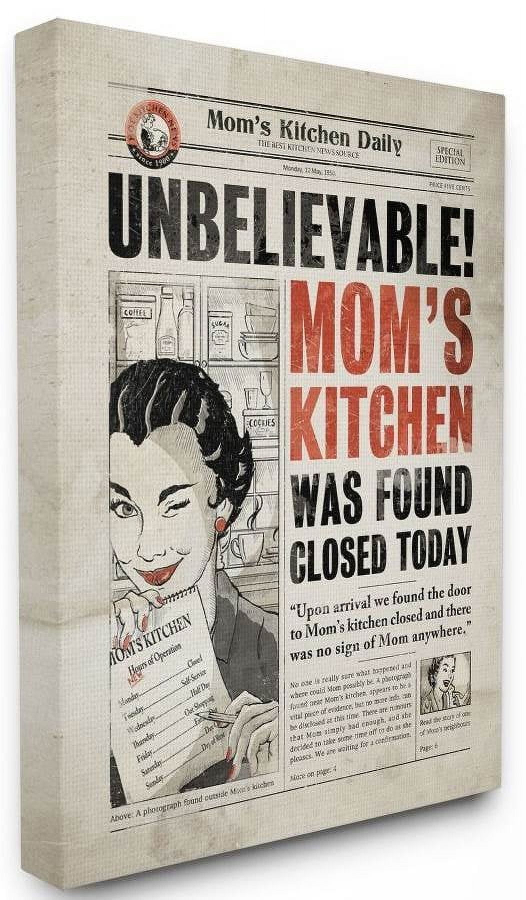 Stupell Industries Mom's Kitchen Funny Newspaper Vintage Comic Book ...