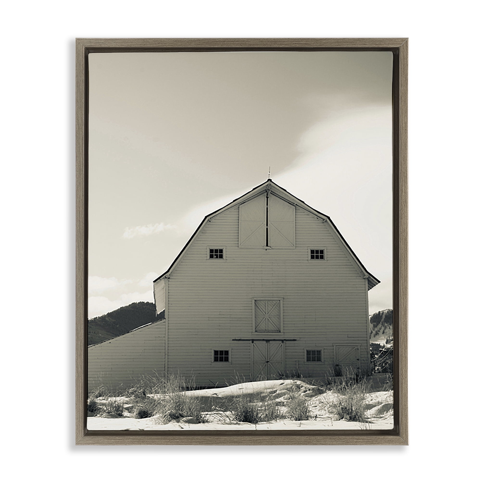 Stupell Industries Monochromatic Winter Barn Nautical & Beach ...
