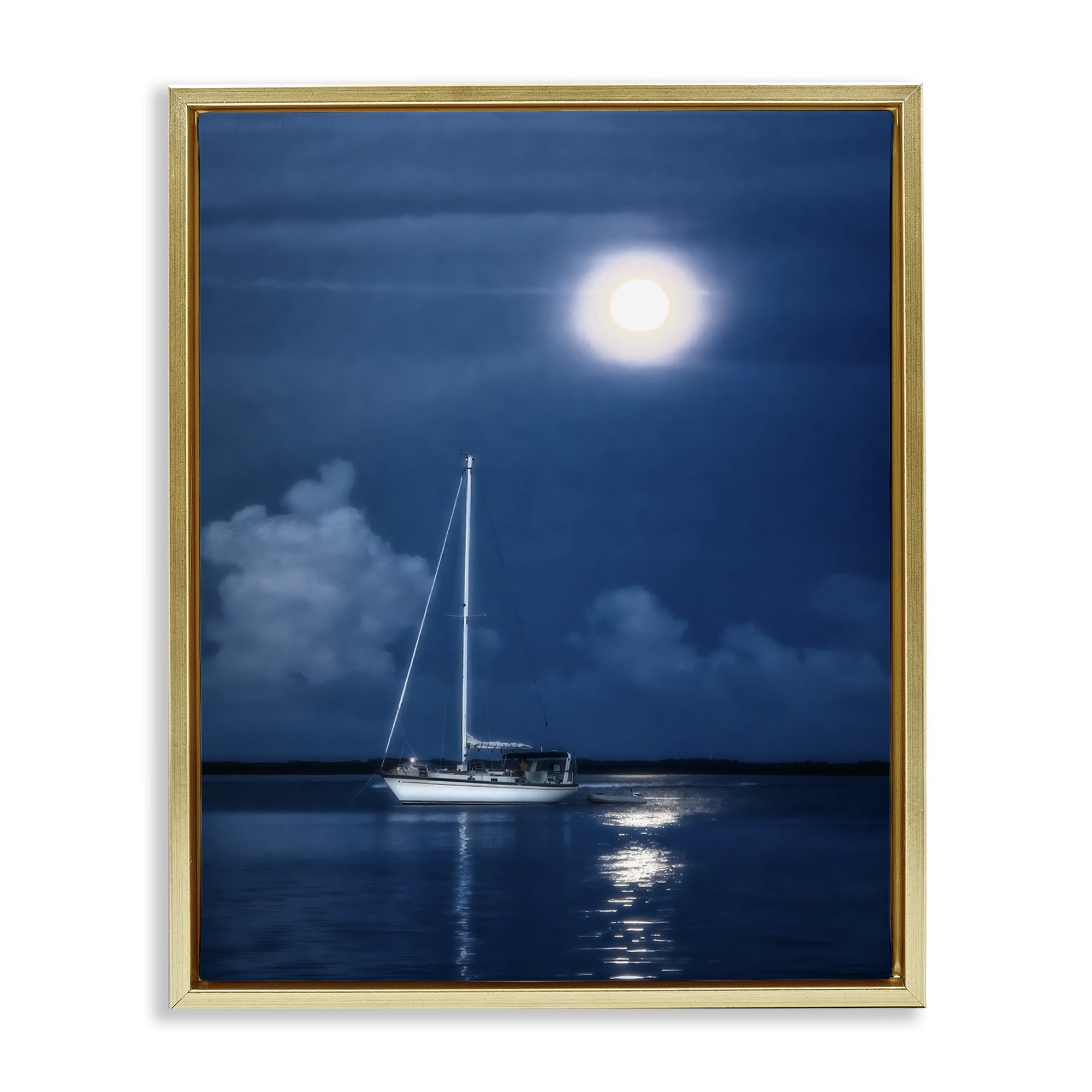 Stupell Industries Moonlit Nighttime Sailing Nautical & Beach ...