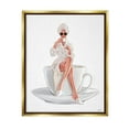 Stupell Industries Morning Coffee Glam Woman Robe Graphic Art Metallic ...