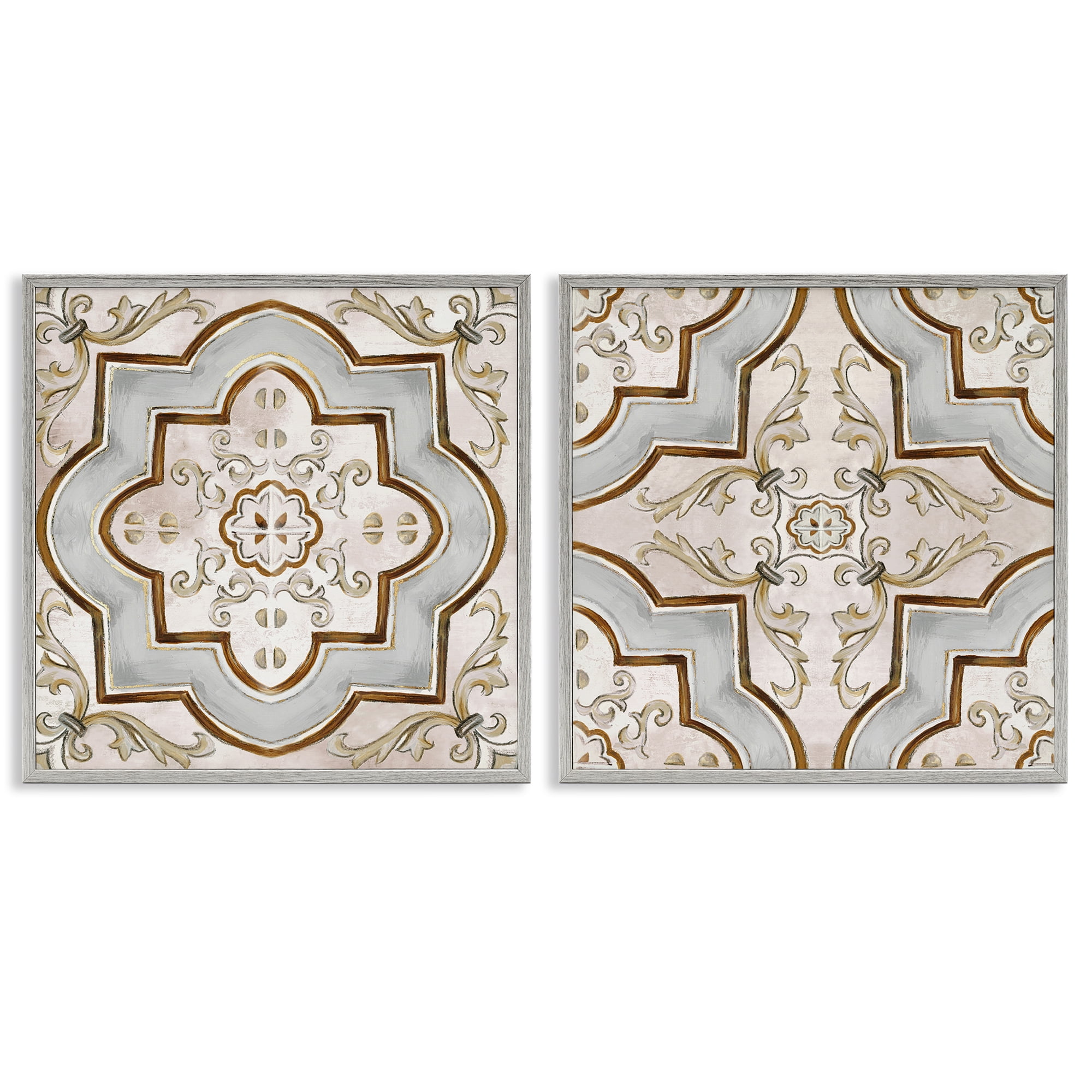 Stupell Industries Moroccan Tile in Neutrals Abstract Painting Gray ...