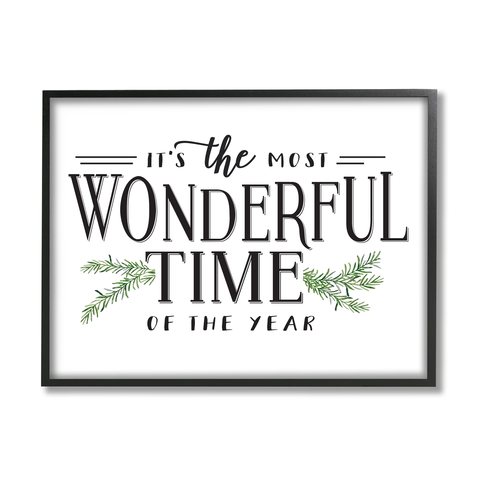 Stupell Industries Most Wonderful Time Christmas Holiday Word ...