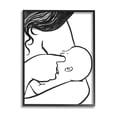 Stupell Industries Mother Nursing Child Portrait Minimal Black White ...