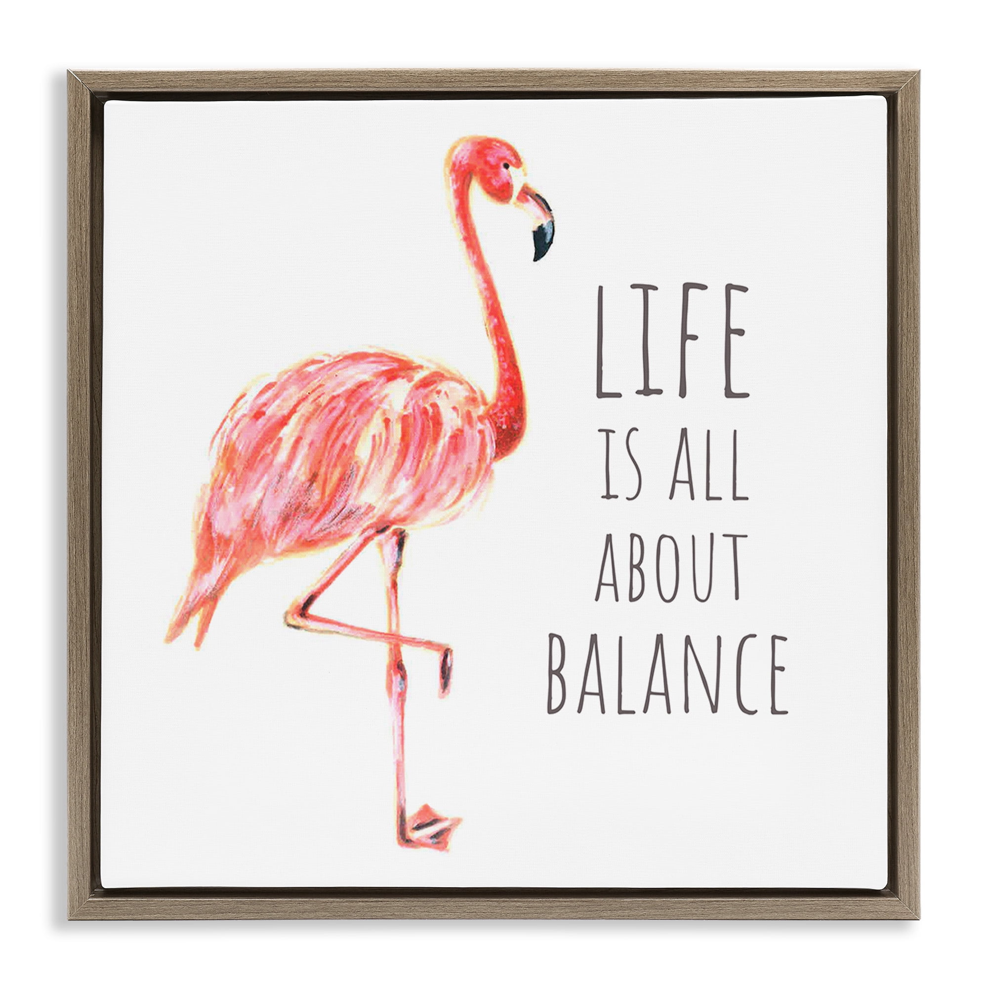 Stupell Industries Motivational Balance Flamingo Animals & Insects ...