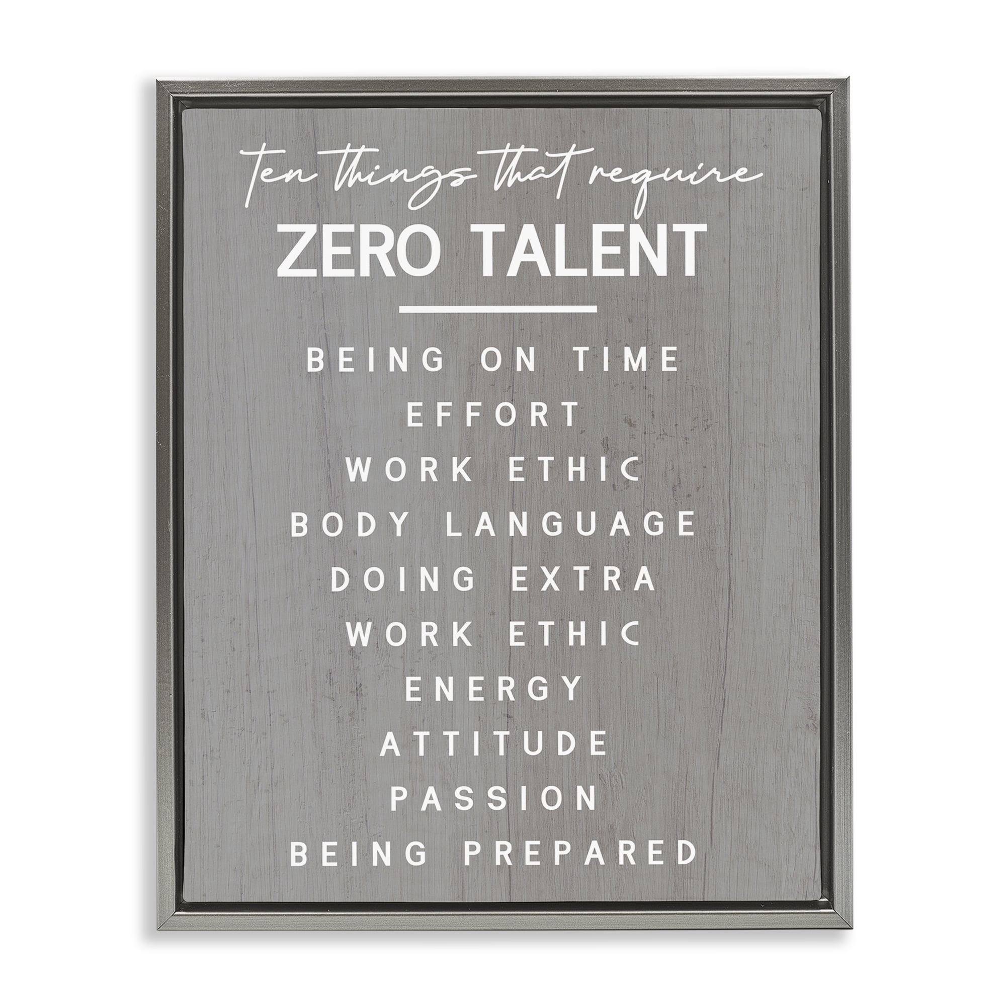 Stupell Industries Motivational Zero Talent Text & Numbers Painting ...