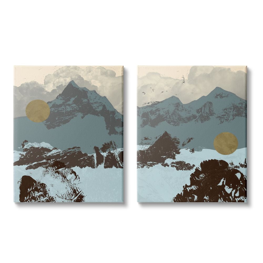 Stupell Industries Mountain Range Textures over Abstract Color Pop ...