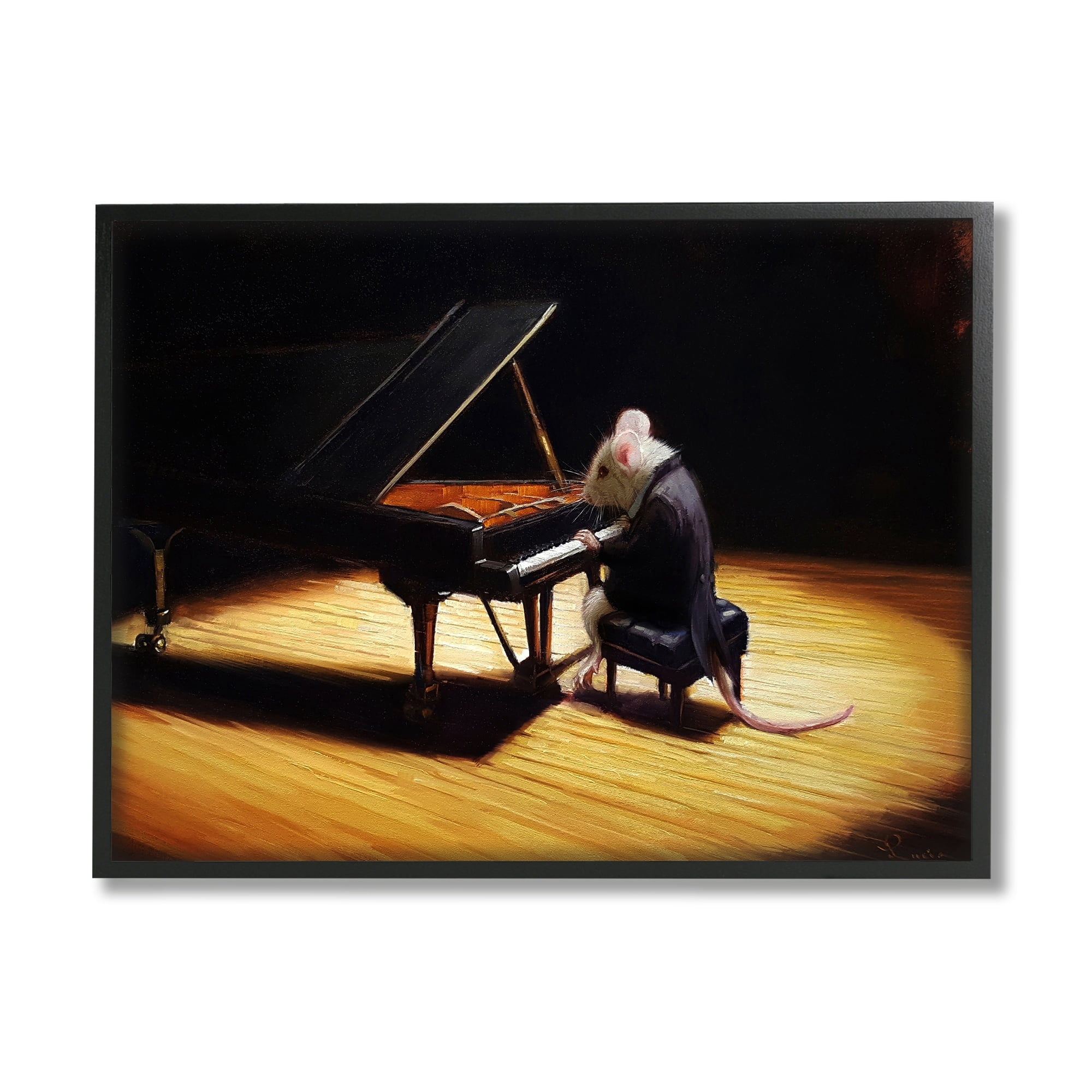 Stupell Mouse Musician Playing Grand Piano Framed Art Print - Walmart.com