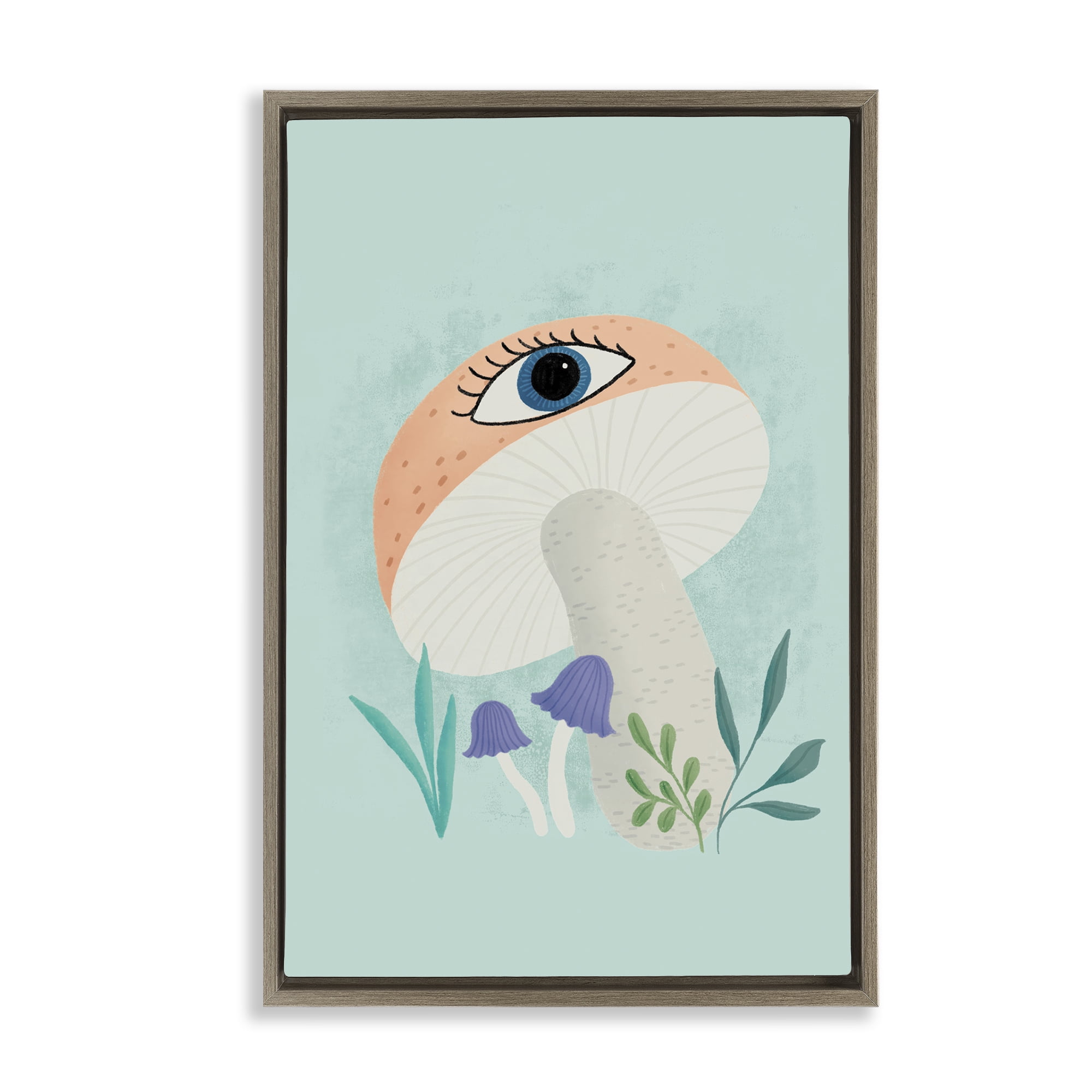 Stupell Industries Mushroom with Mystical Eye Brown Framed Floater ...