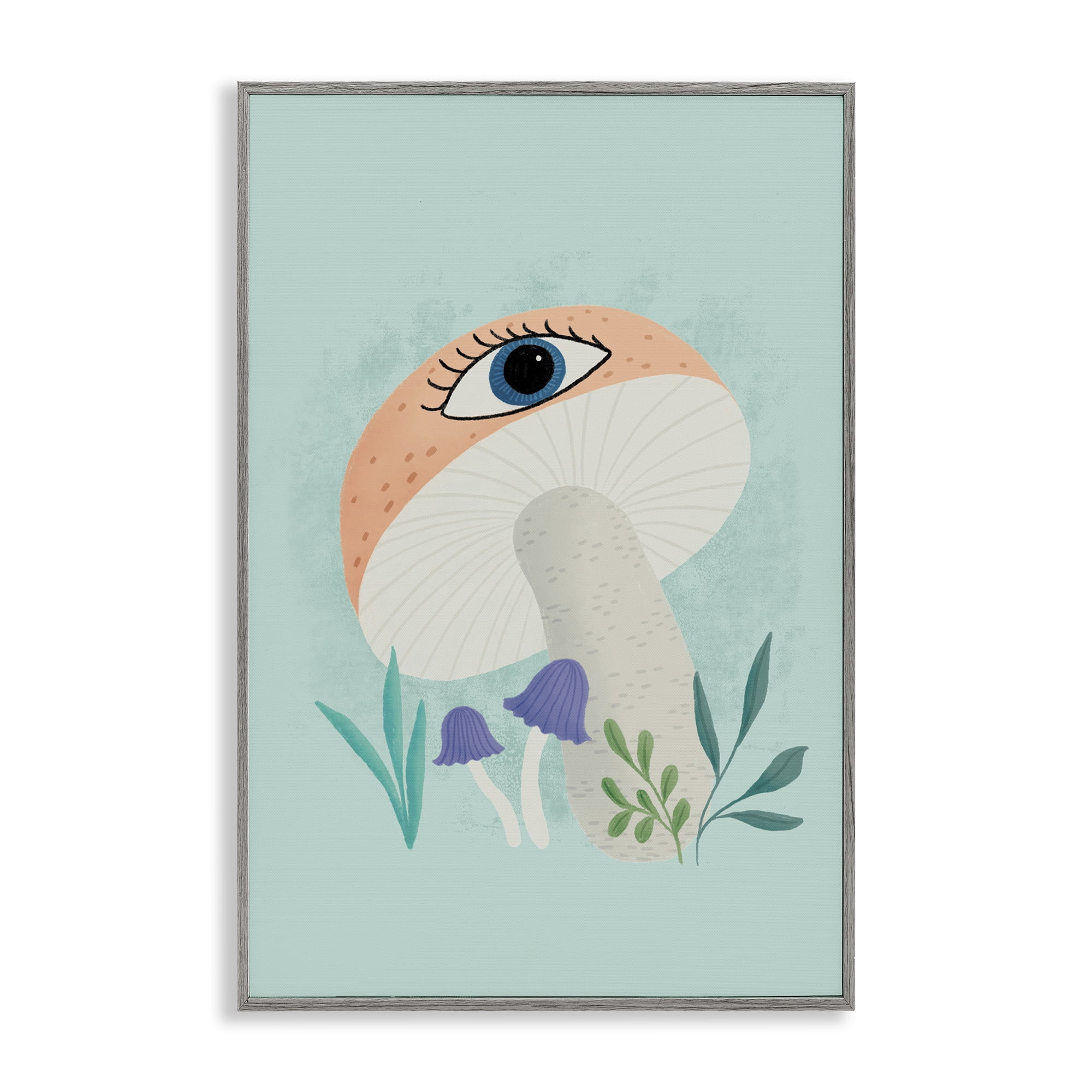 Stupell Industries Mushroom with Mystical Eye Gray Framed Giclee Art ...