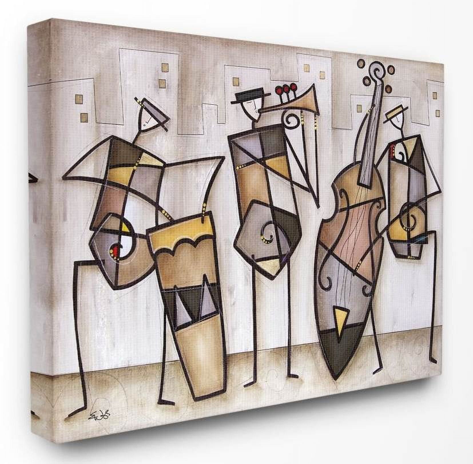 Stupell Industries Musical Trio Abstract Modern Painting Canvas Wall ...