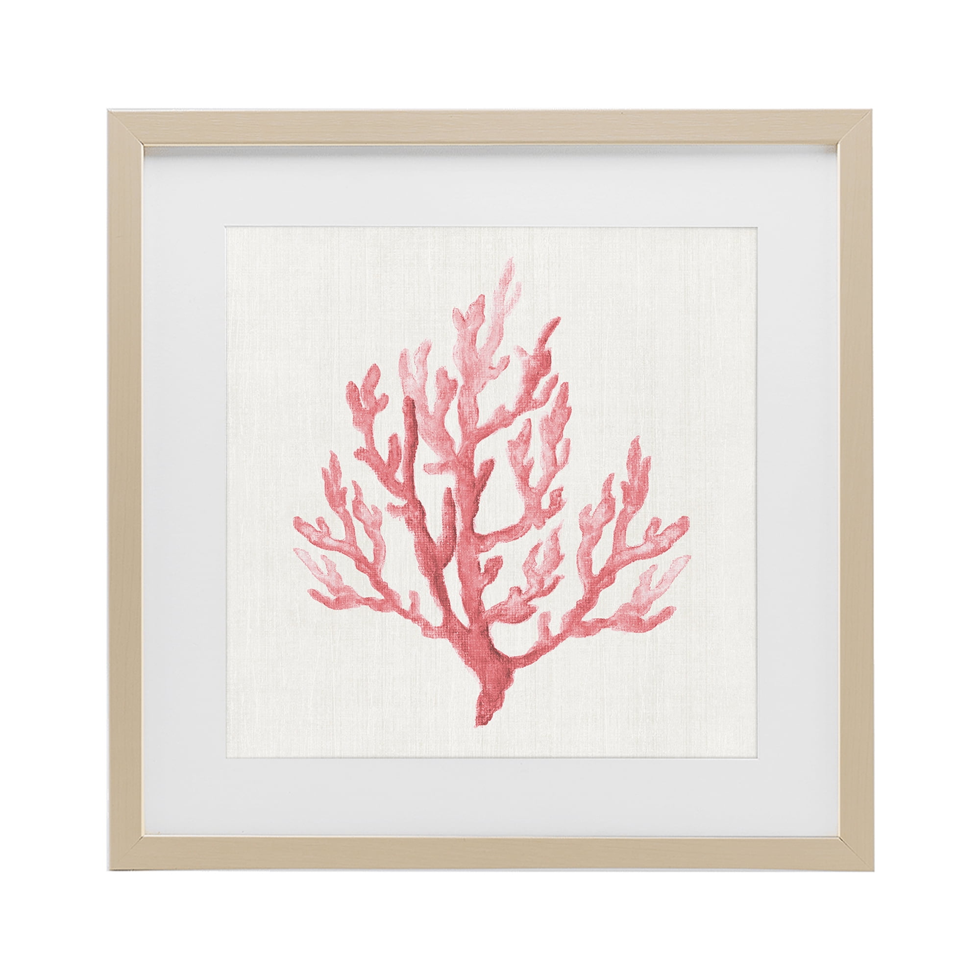 Stupell Industries Muted Pink Coral Branch Birch Framed Print Under ...