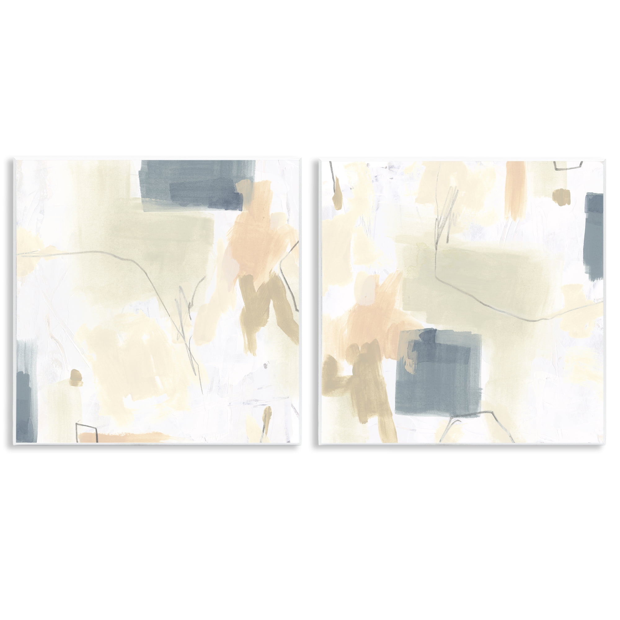 Stupell Industries Muted Plaster Line 2 Piece Wall Plaque Art Set ...