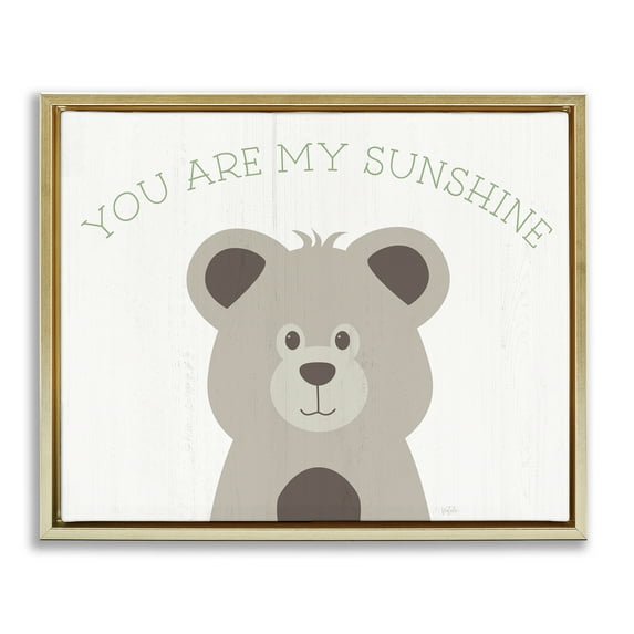 Stupell Industries My Sunshine Smiling Bear Animals Painting Gold ...