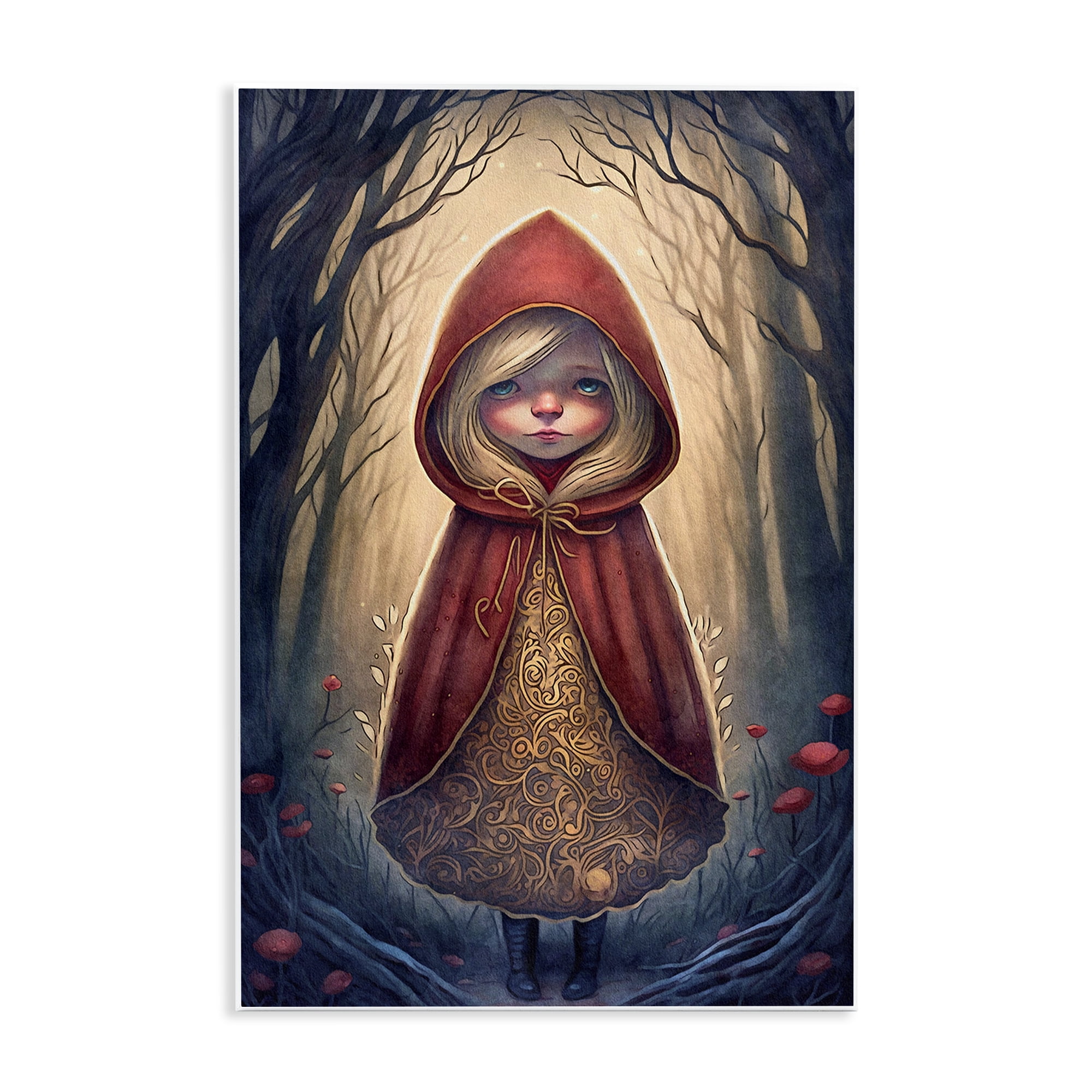 Stupell Industries Mystic Red Riding Hood Landscape Painting Unframed ...