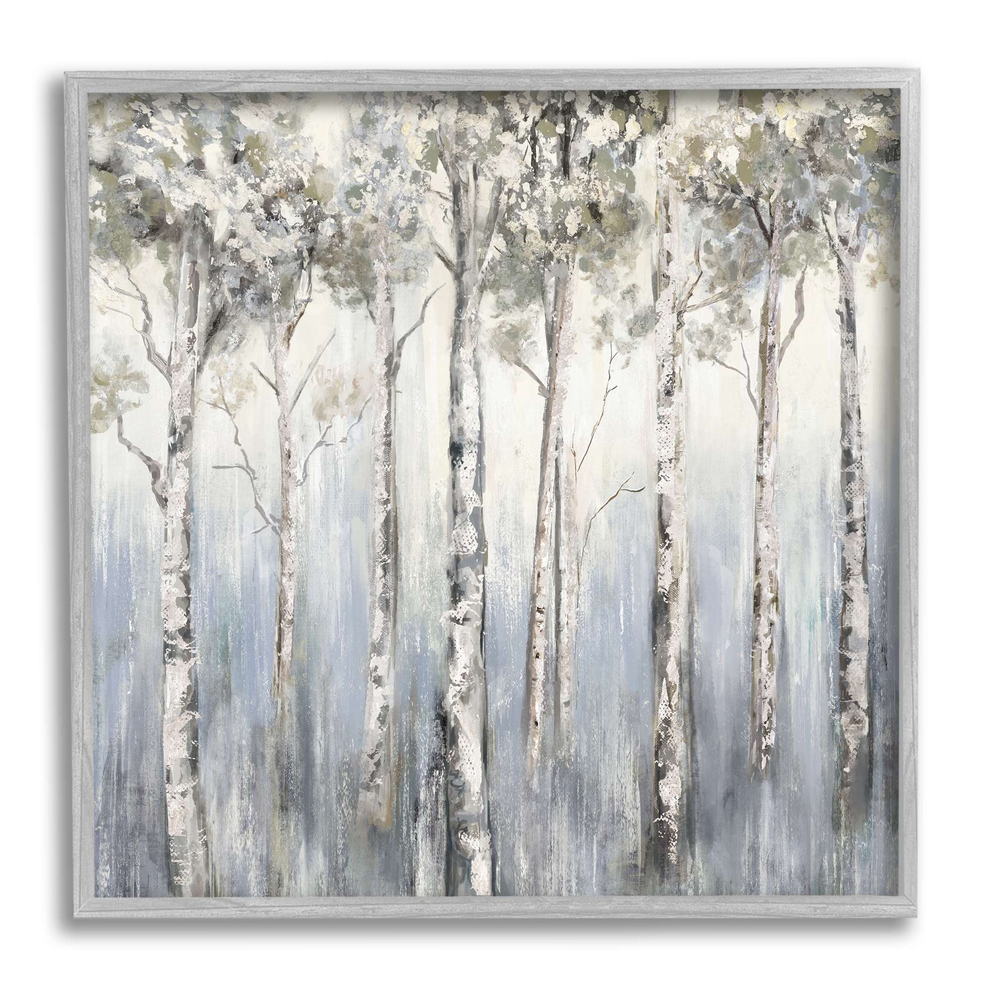 Stupell Industries Mystic White Birch Tree Forest White Grey Bark, 24 x ...