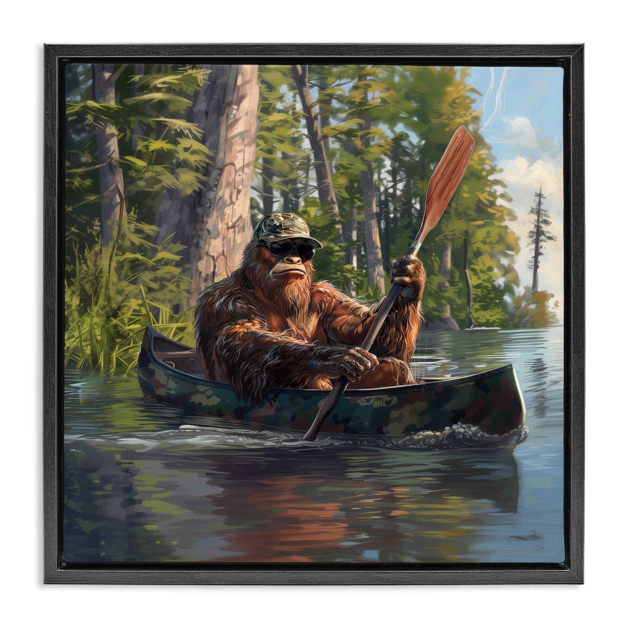 Stupell Industries Mythical Monster in Canoe Fantasy & Sci-Fi Painting ...