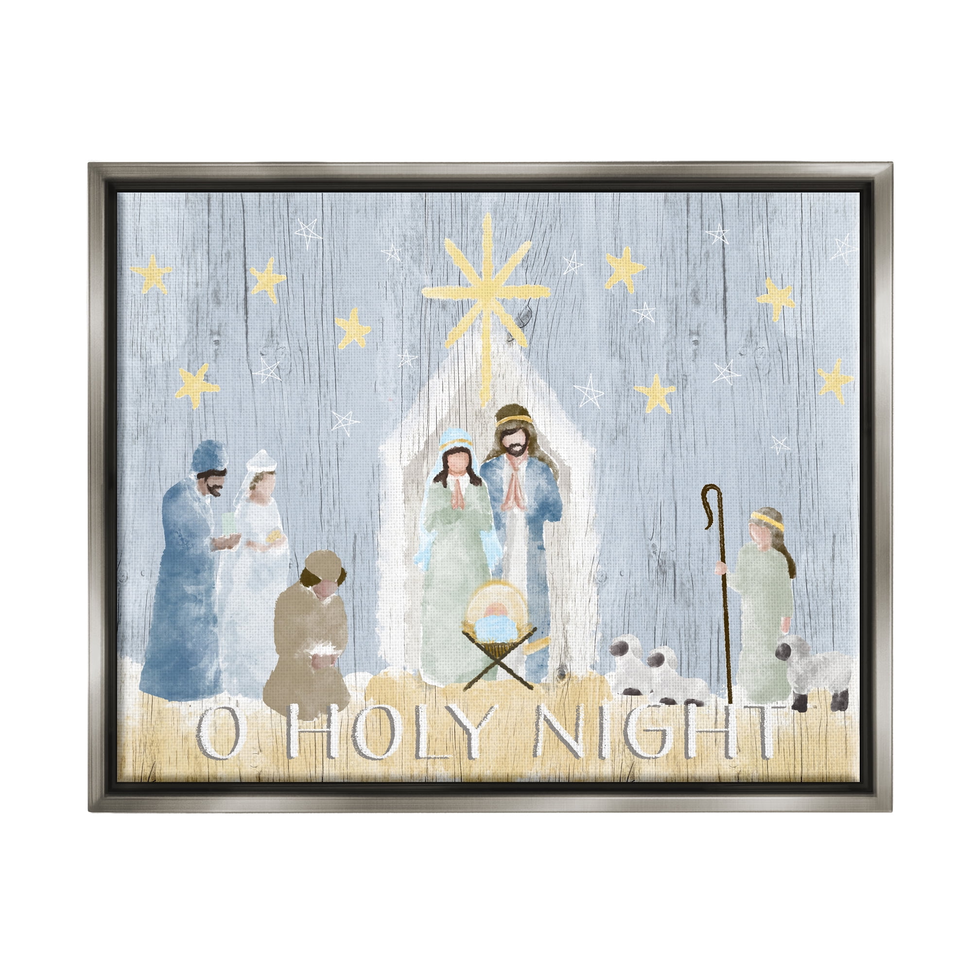 Stupell Industries Nativity Barn Stable Christmas Holiday Rustic Scene ...