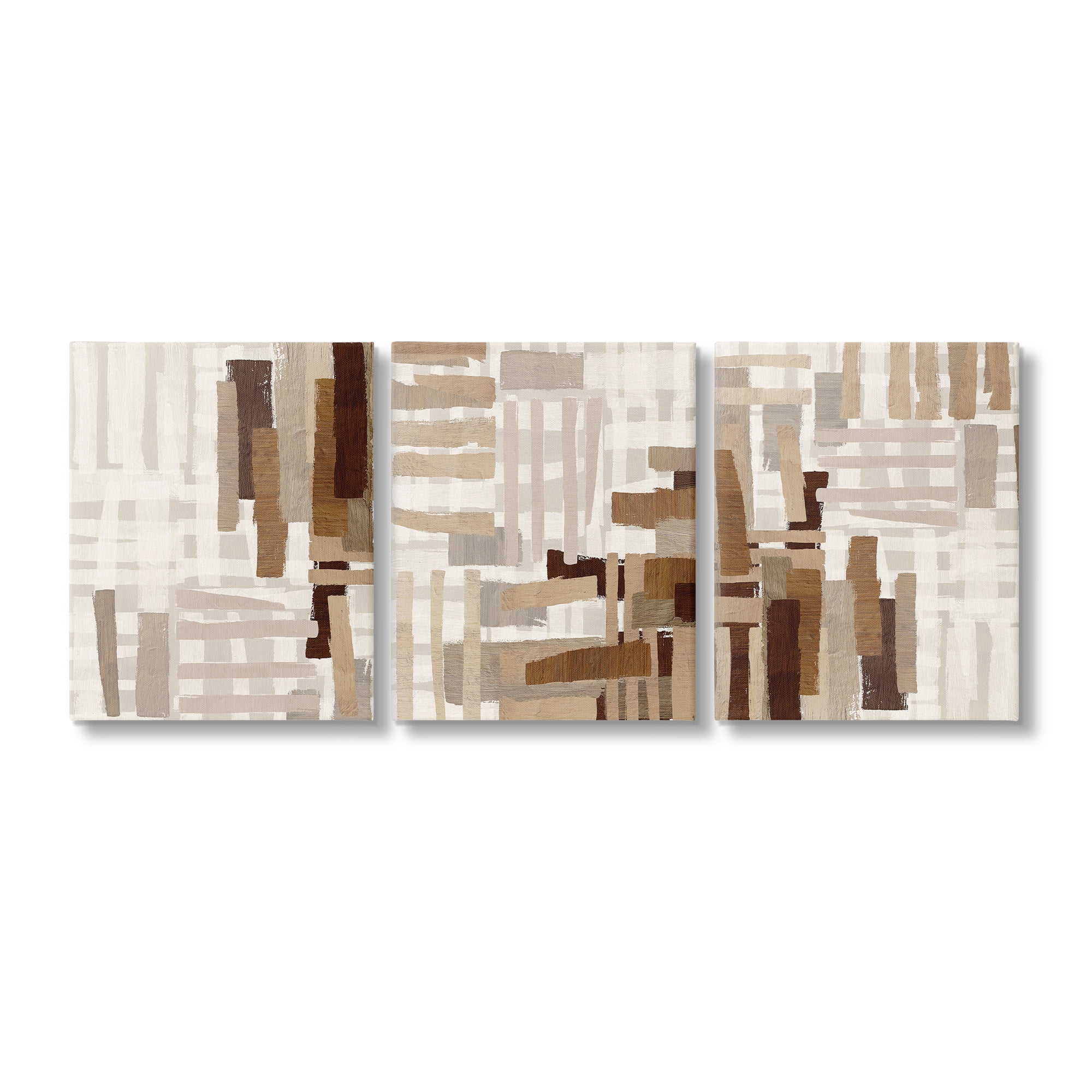 Stupell Industries Natural Hatched Patterns Abstract Painting Gallery ...