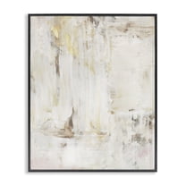 Stupell Industries Muted Beige & Grey Abstract Painting White Framed ...