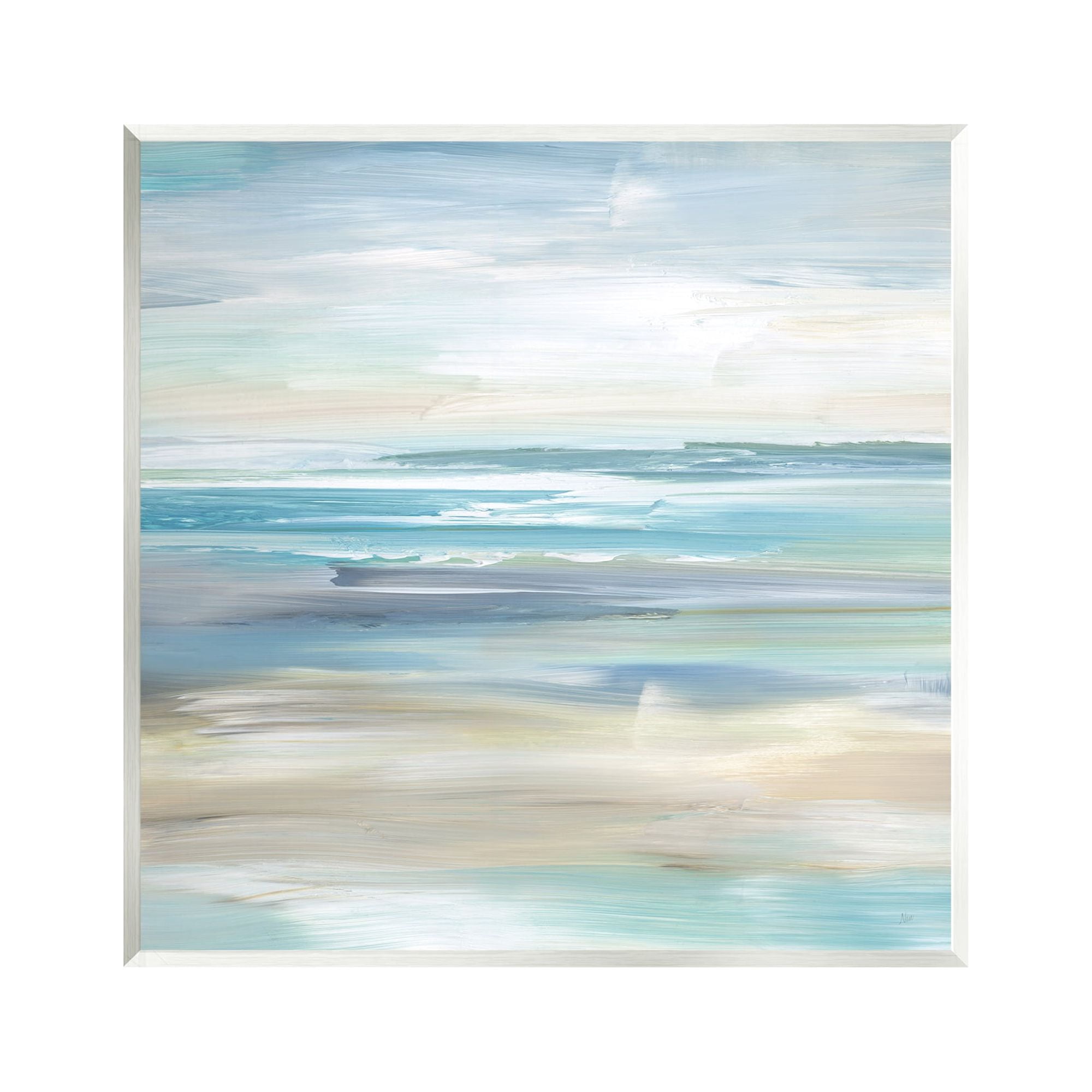 Stupell Industries Nautical Beach Abstract Coastal Canvas Painting Wall ...