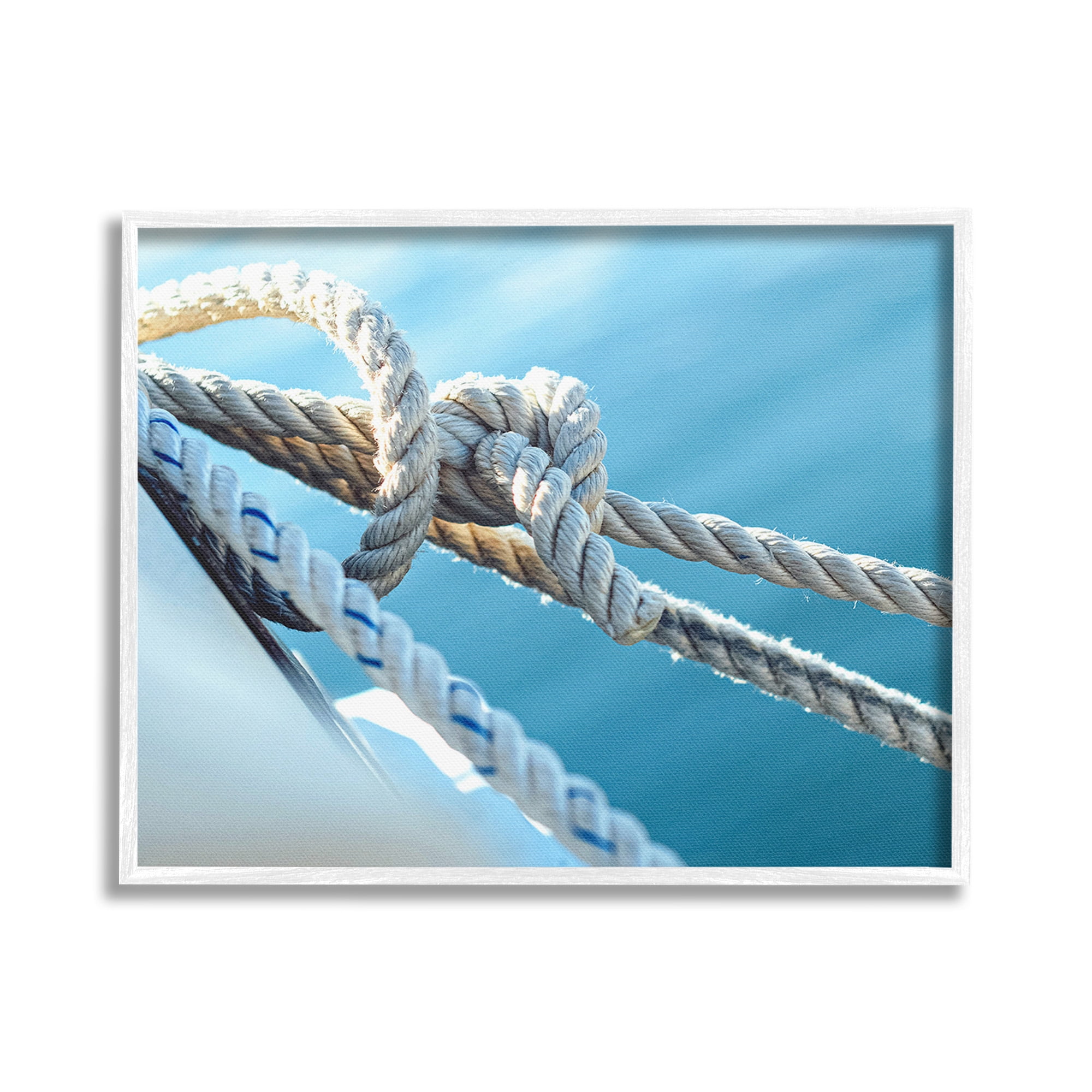 Stupell Industries Nautical Boating Knot White Framed Giclee Wall Art ...