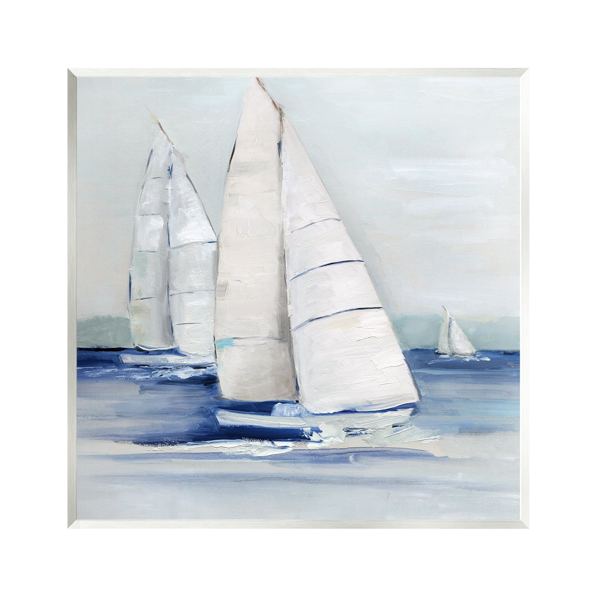 Stupell Industries Nautical Boats Sailing Sea Waves Coastal Painting ...