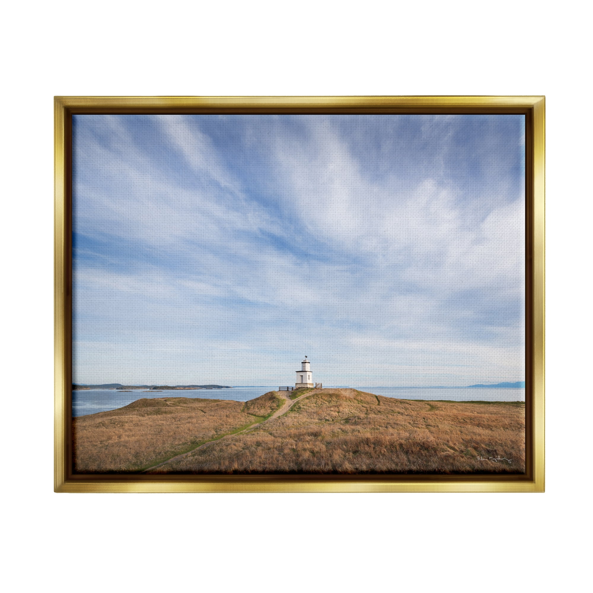 Stupell Industries Nautical Lighthouse Beacon Landscape Photography ...