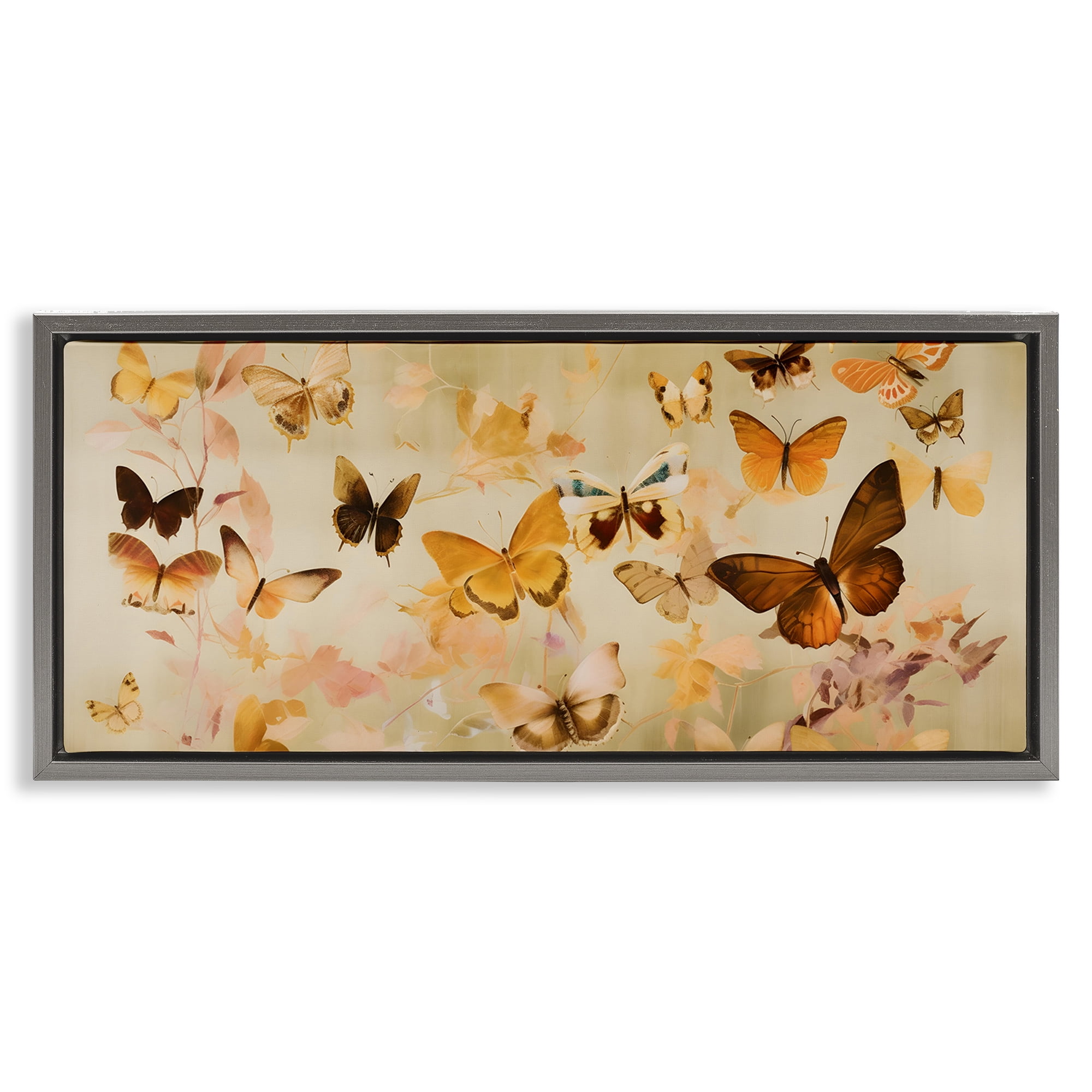 Stupell Industries Neutral Butterfly Array Animals & Insects Painting ...