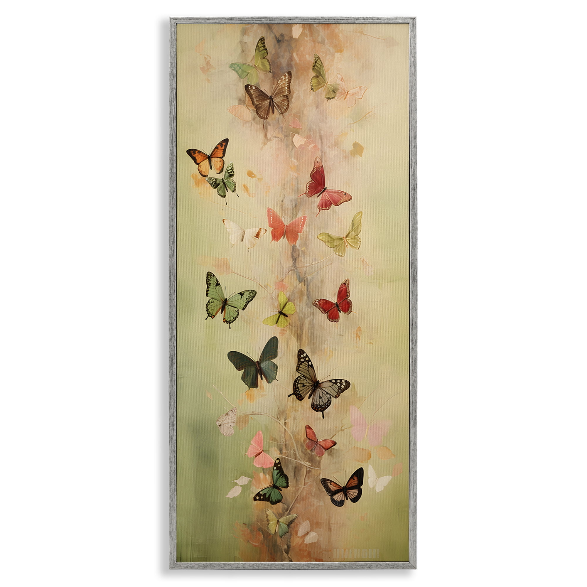 Stupell Industries Neutral Butterfly Tower Animals & Insects Painting ...
