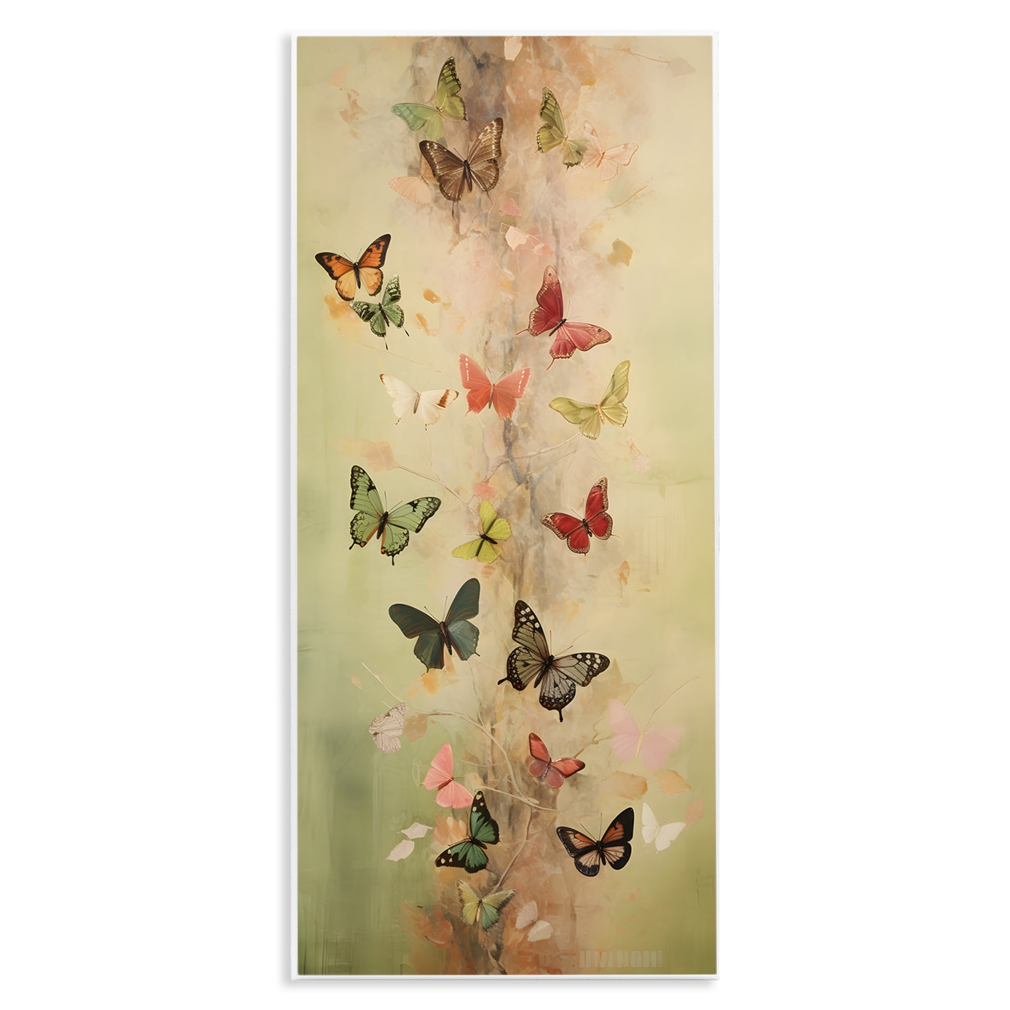 Stupell Industries Neutral Butterfly Tower Animals & Insects Painting ...