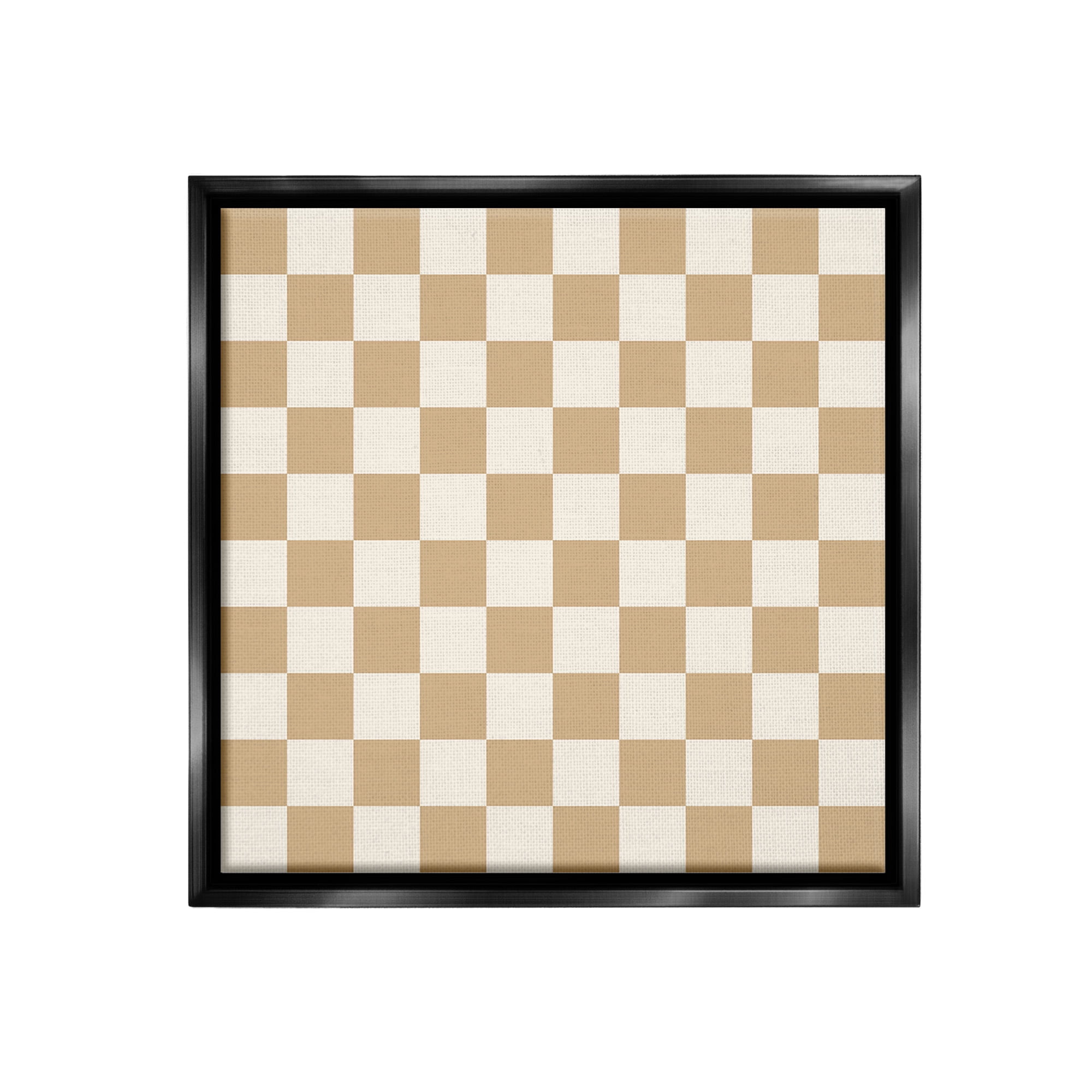 Stupell Industries Neutral Checkered Pattern Abstract Painting Black ...