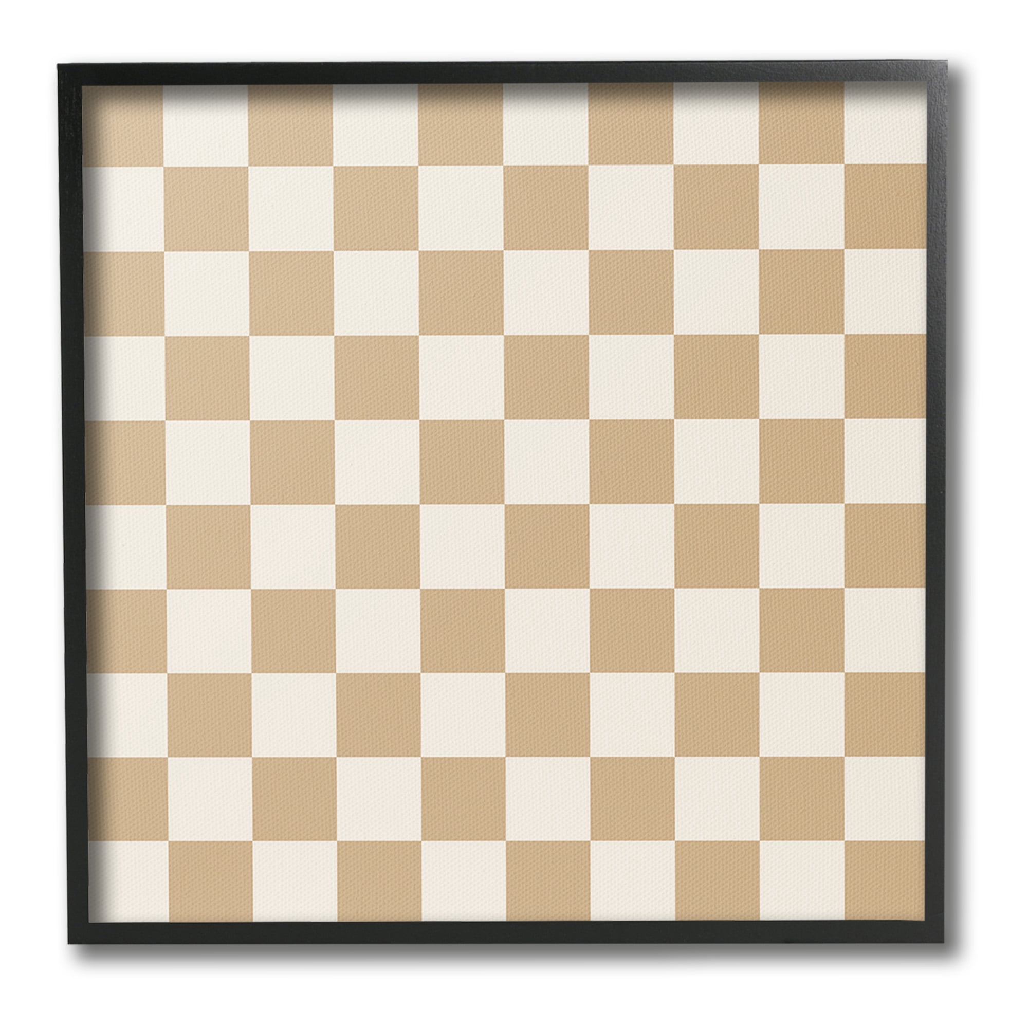 Stupell Industries Neutral Checkered Pattern Abstract Painting Black ...