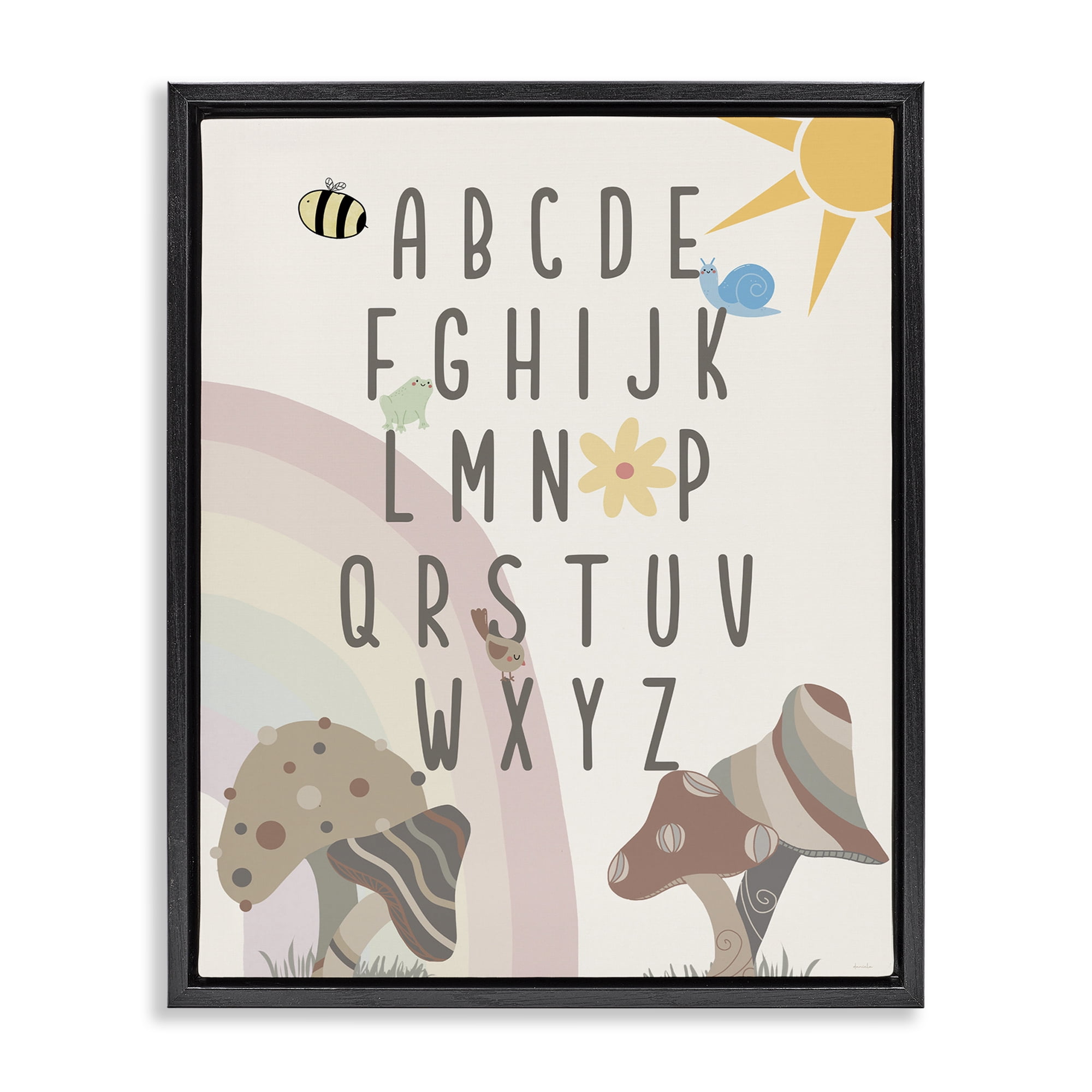Stupell Industries Neutral Mushrooms Alphabet Botanical & Floral ...