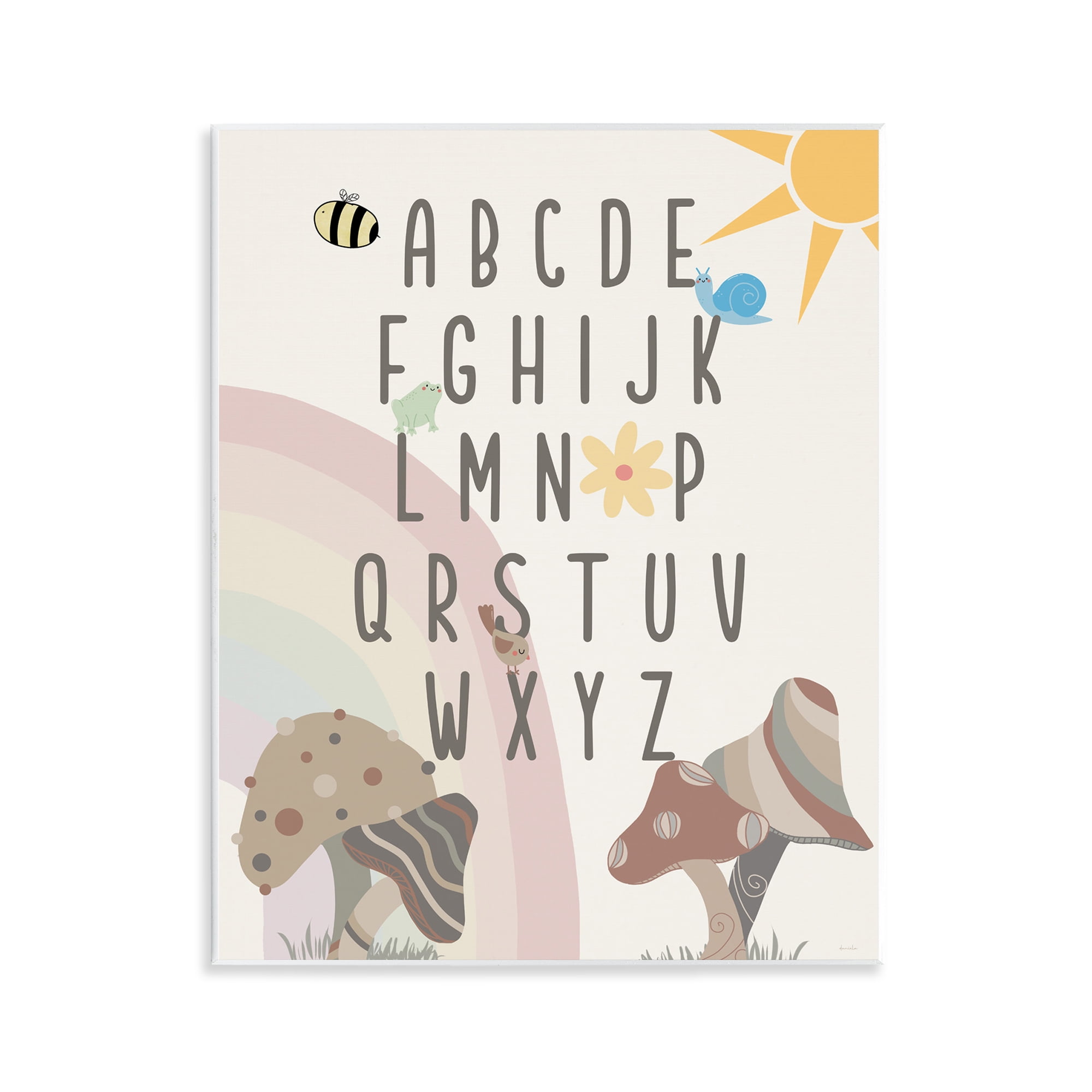 Stupell Industries Neutral Mushrooms Alphabet Botanical & Floral ...
