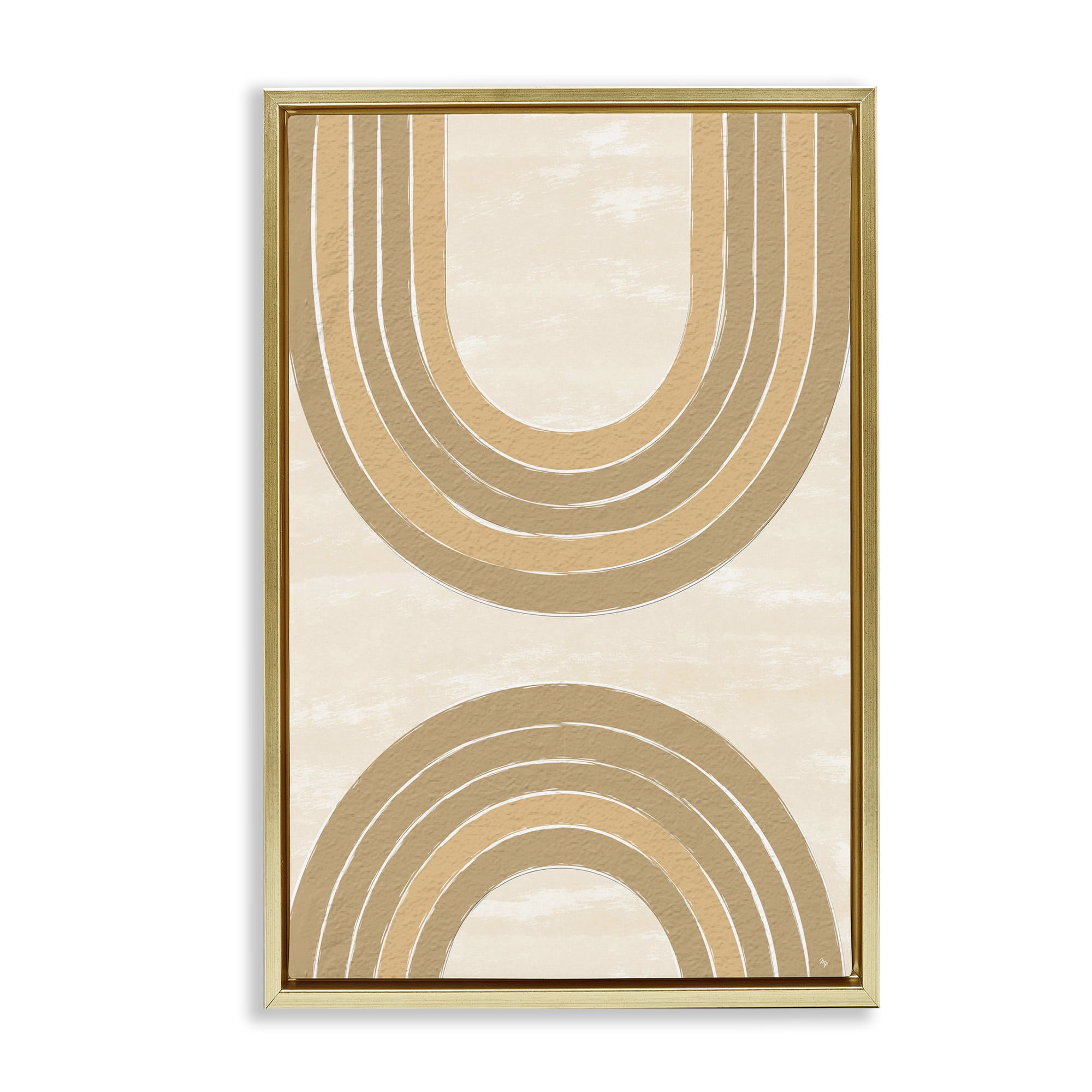 Stupell Industries Neutral Rainbow Arches Abstract Painting Gold ...