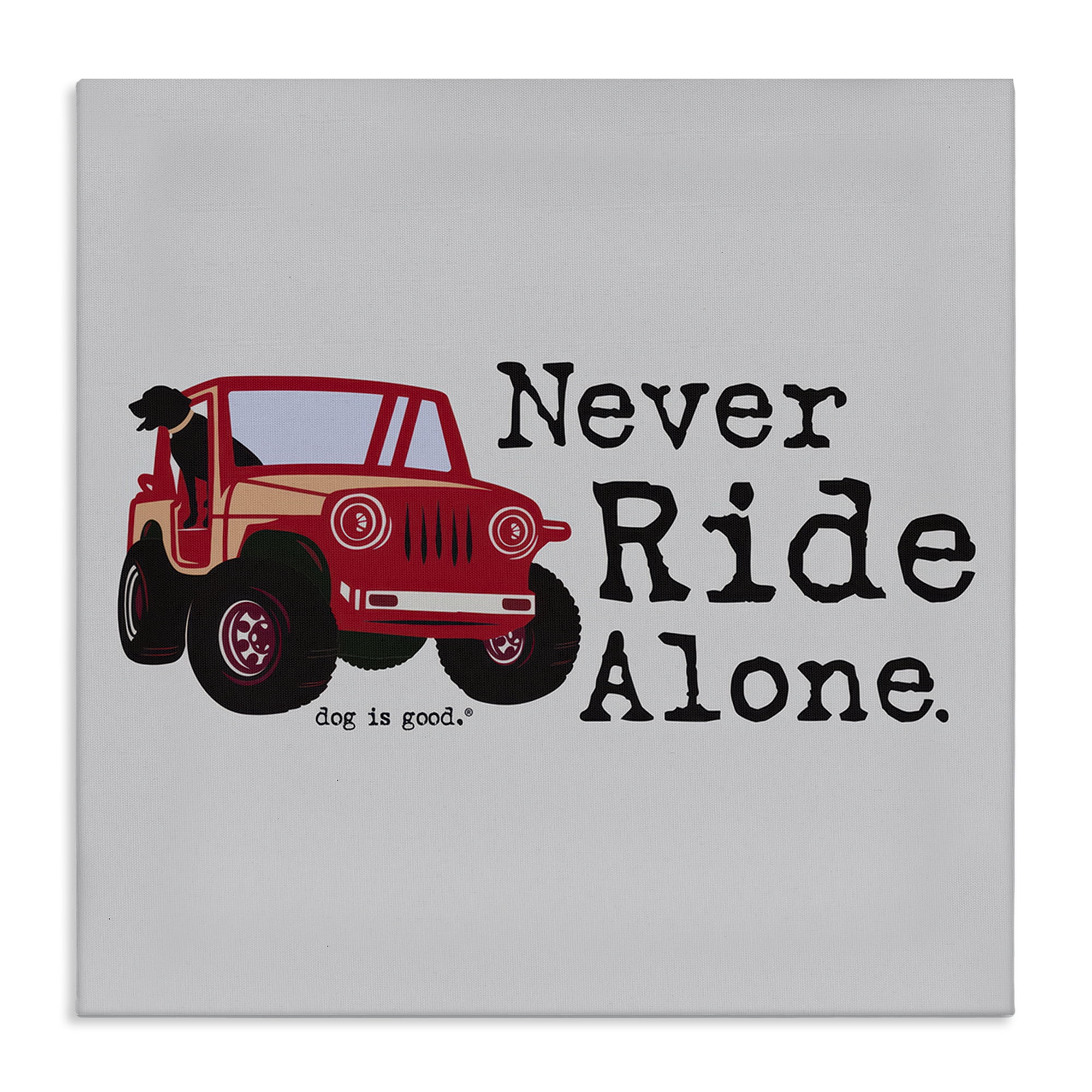 Stupell Industries Never Ride Alone Dog Animals Painting Wrapped Canvas ...
