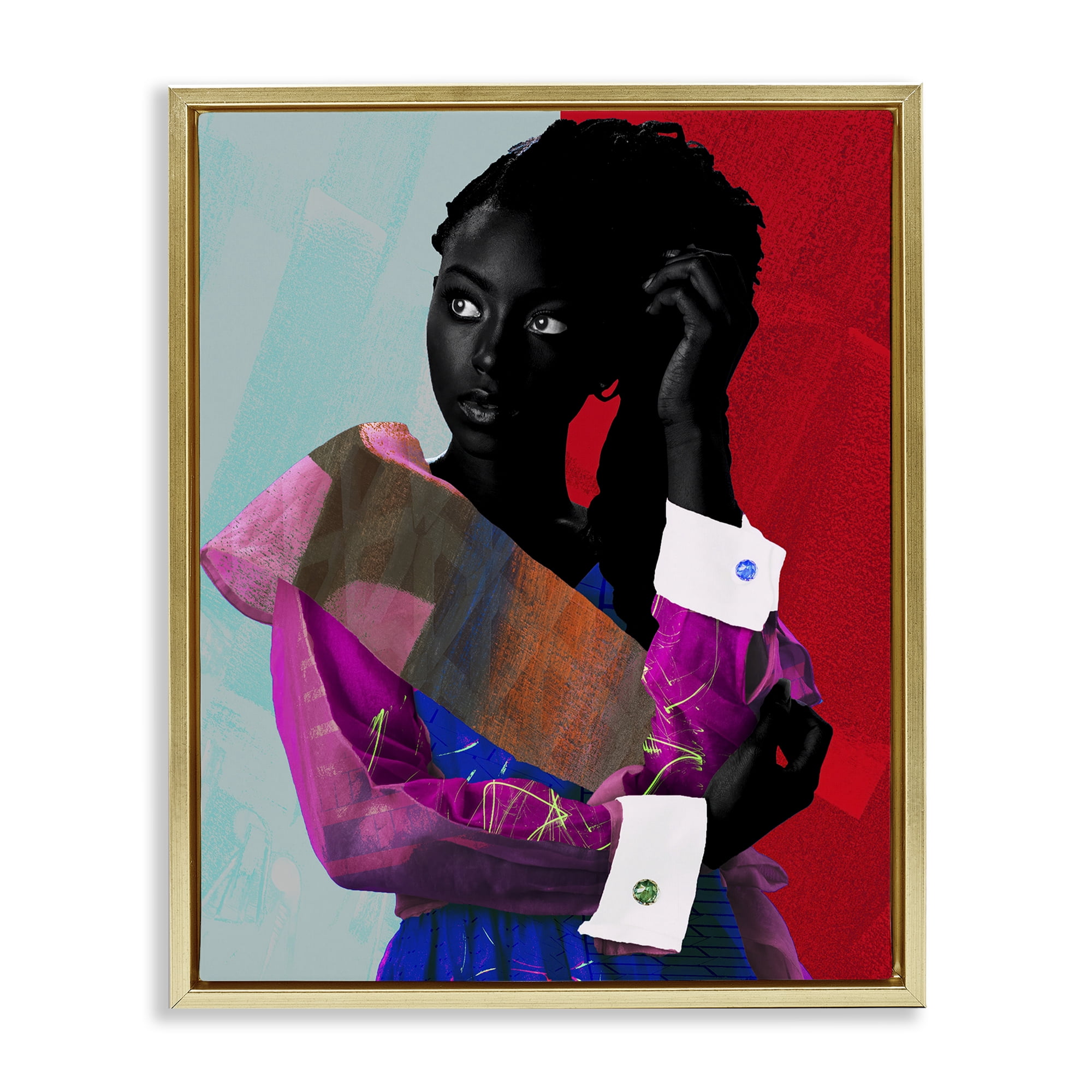 Stupell Industries New York Fashion Style Gold Framed Floater Canvas ...