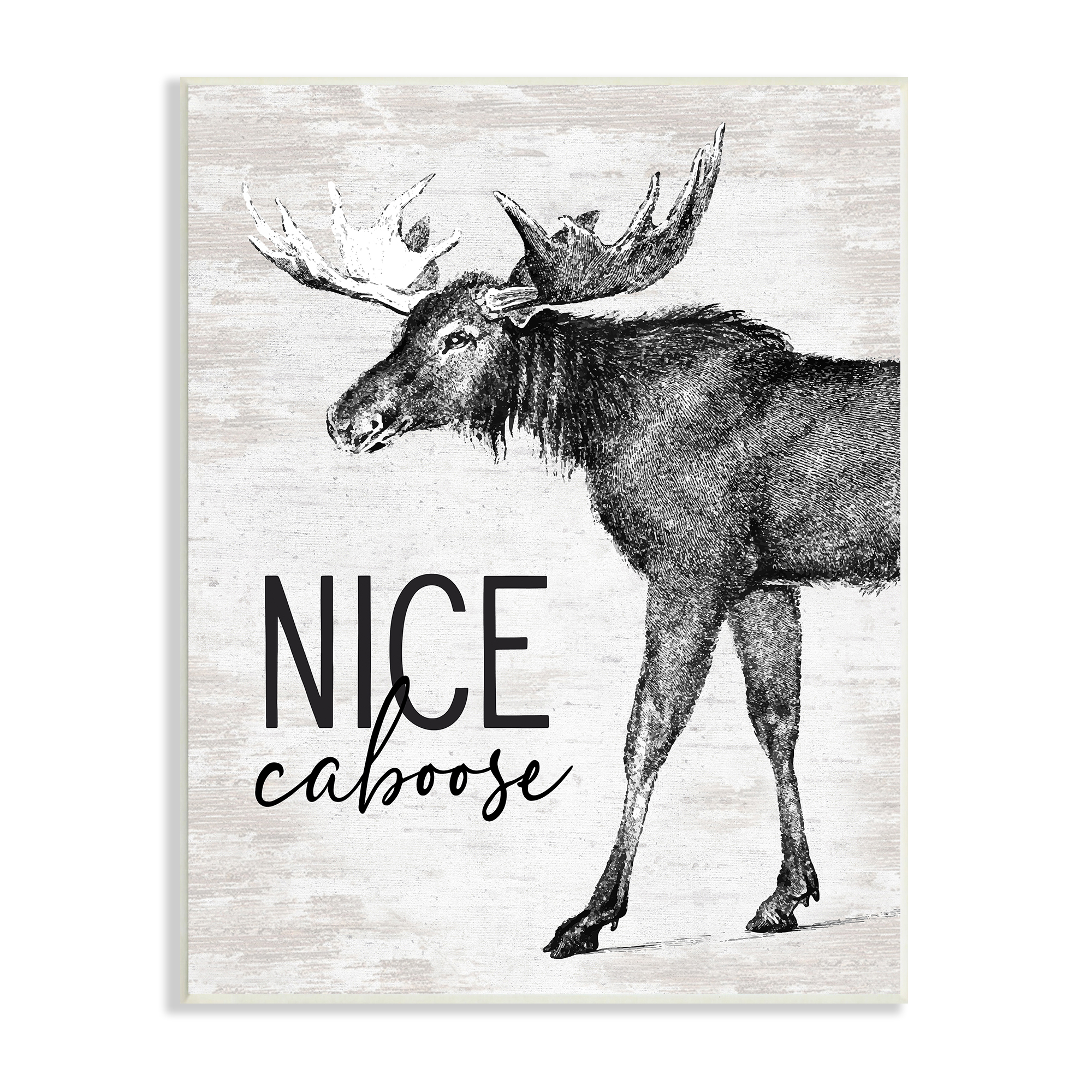 Stupell Industries Nice Caboose Lake House Bathroom Humor Moose Graphic ...