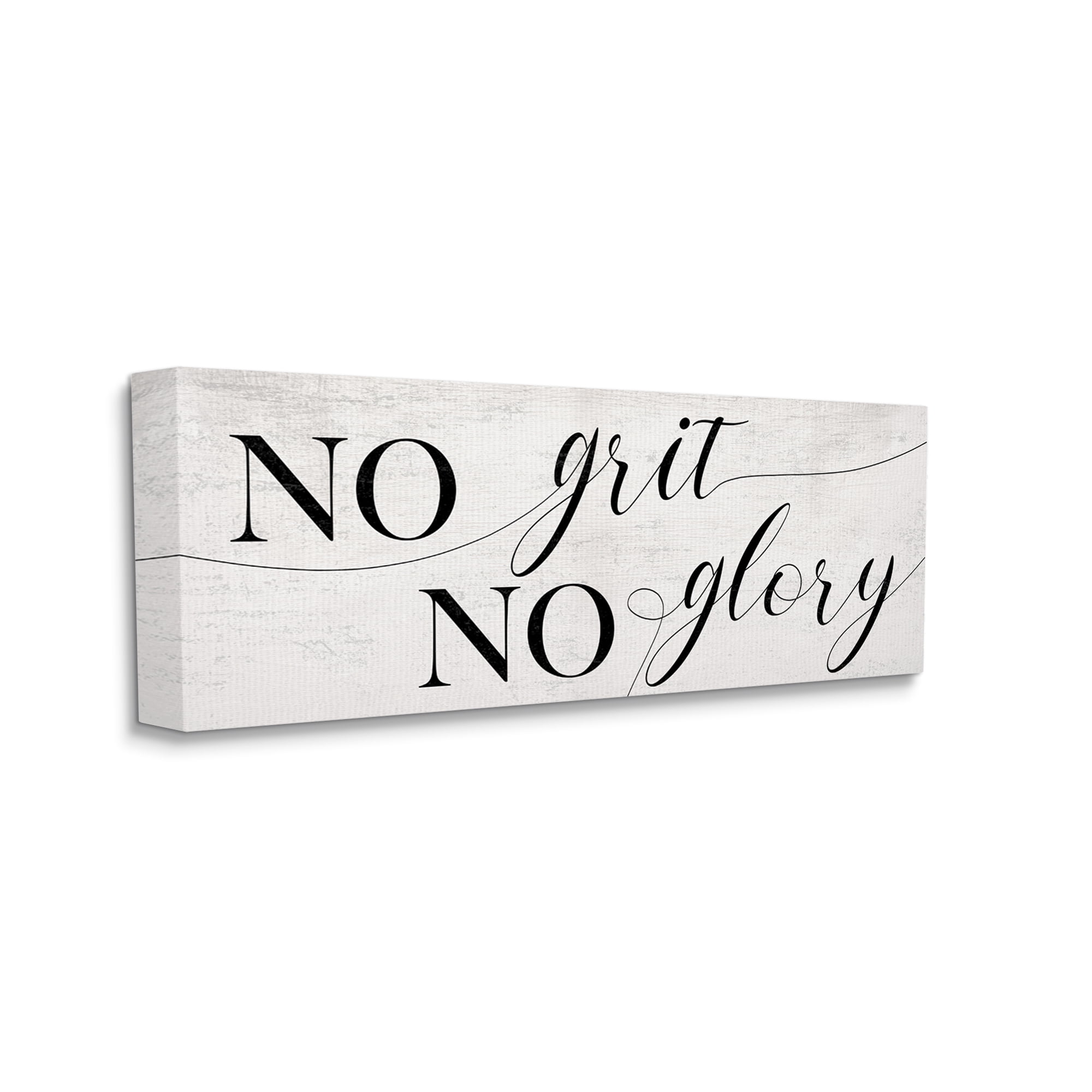 Stupell Industries No Grit No Glory Phrase Charming Cursive Script ...
