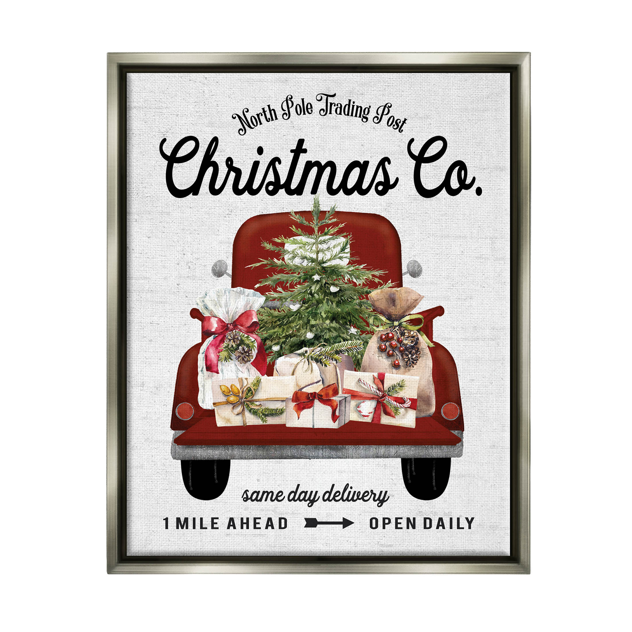 Stupell Industries North Pole Christmas Co. Sign Graphic Art Luster ...