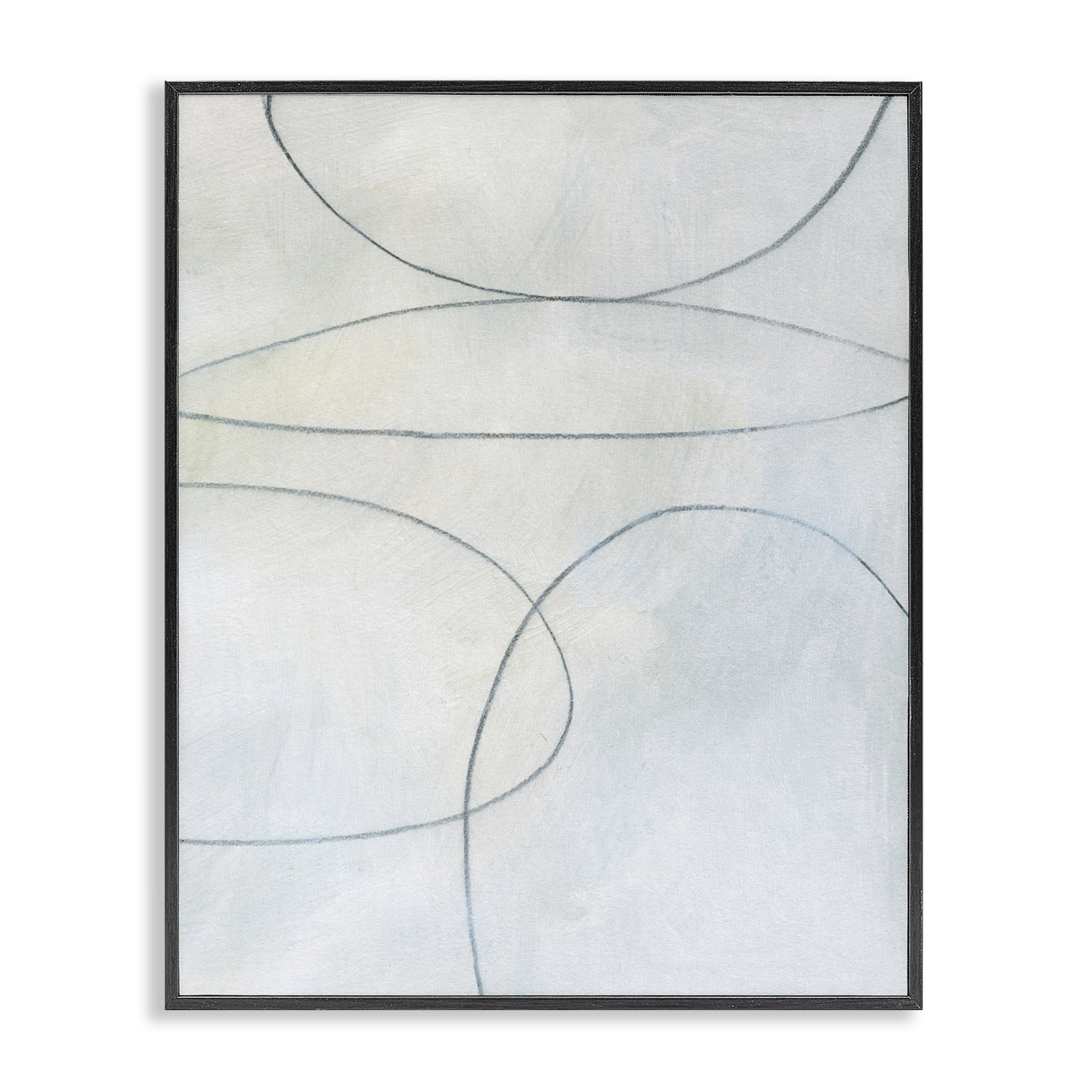 Stupell Industries Oblong Shapes Doodle Abstract Drawing Black Framed ...