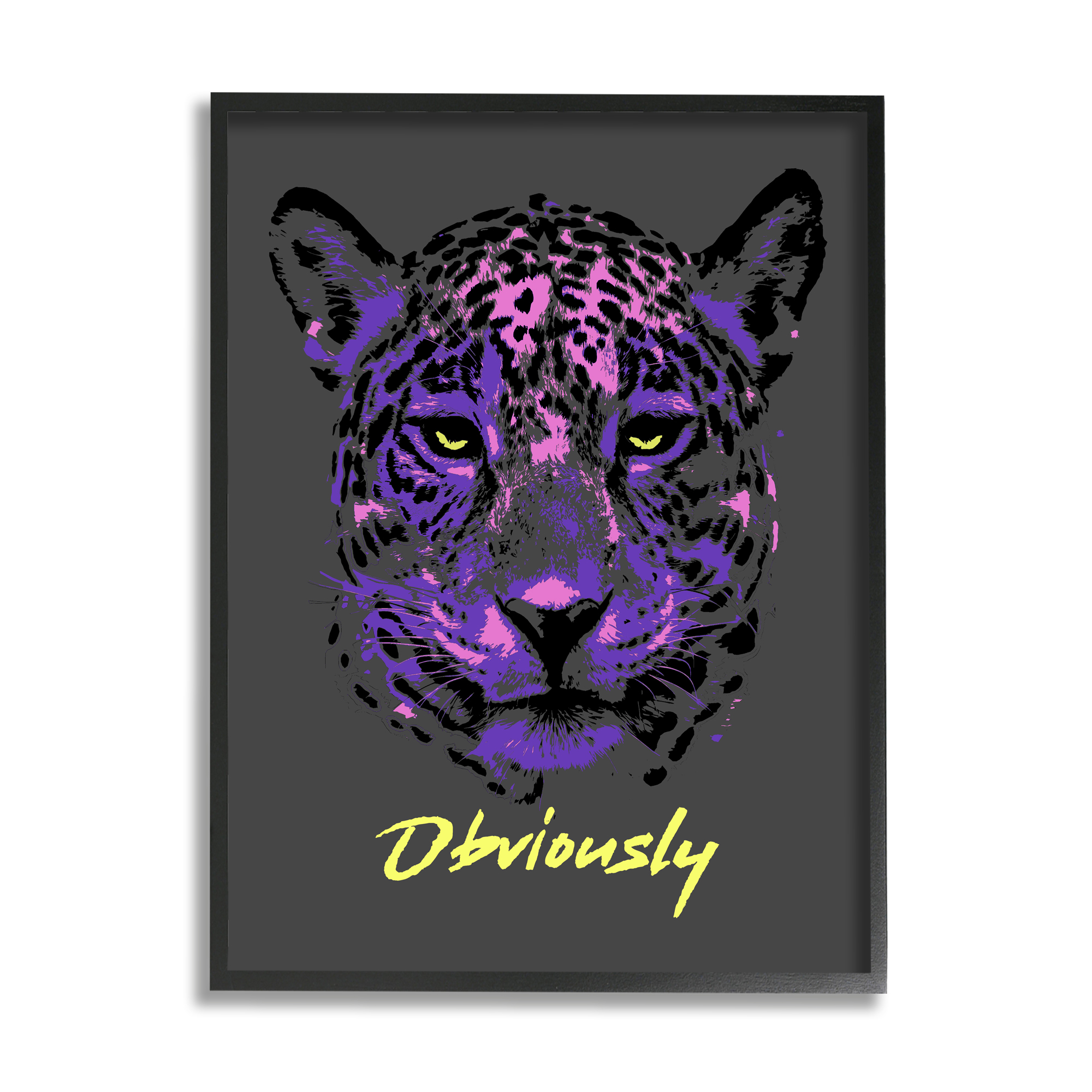 Stupell Industries Obviously Purple Leopard Animals & Insects Painting ...