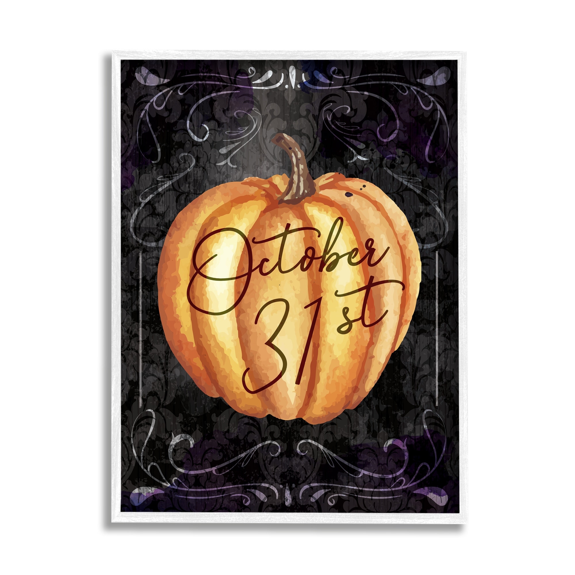 Stupell Industries October 31st Halloween Pumpkin Holiday Painting ...