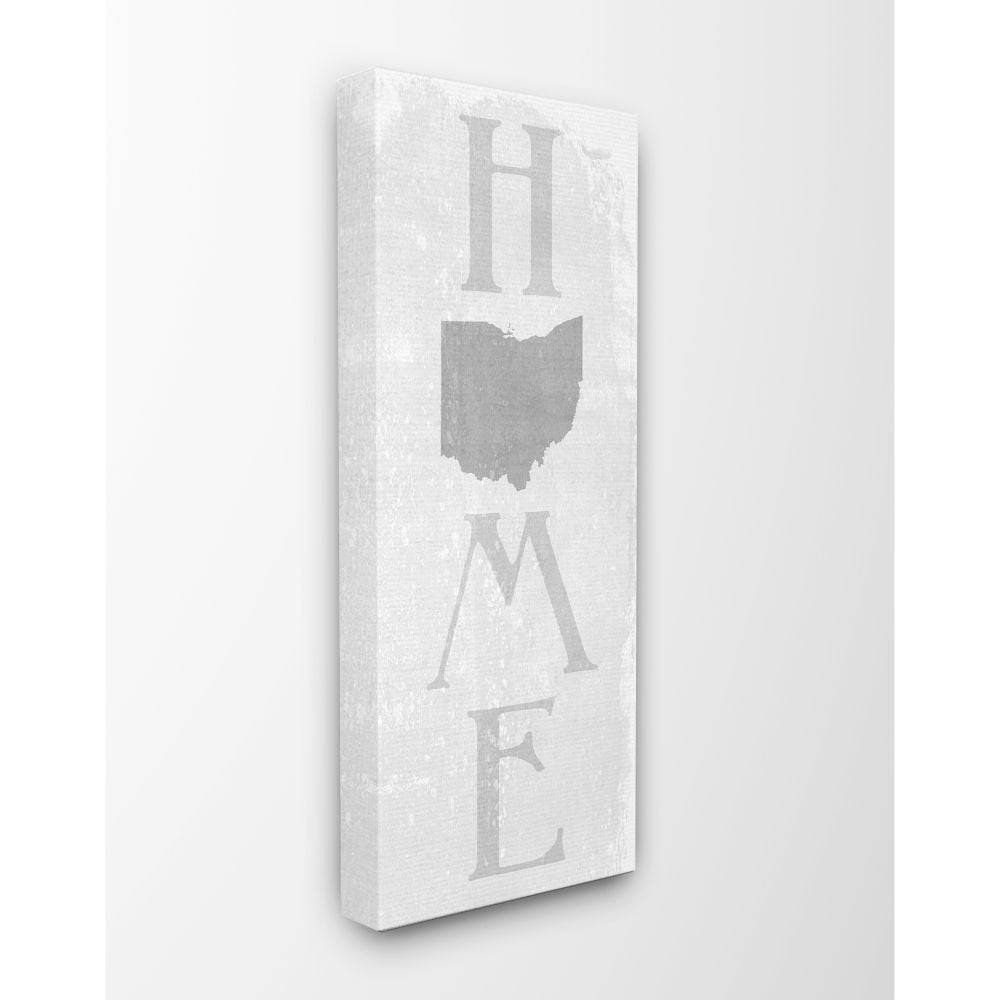 Stupell Industries Ohio Home State Map Grey Textured Word Design Canvas ...