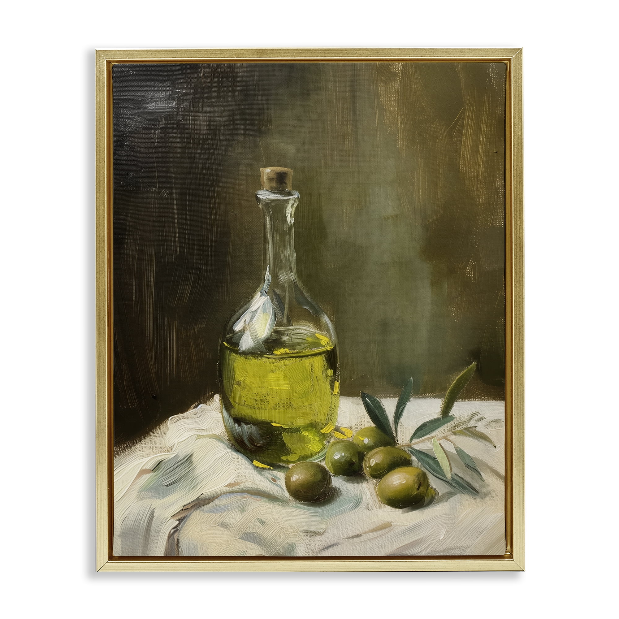 Stupell Industries Olive Oil Still Life Food & Beverage Painting Gold ...