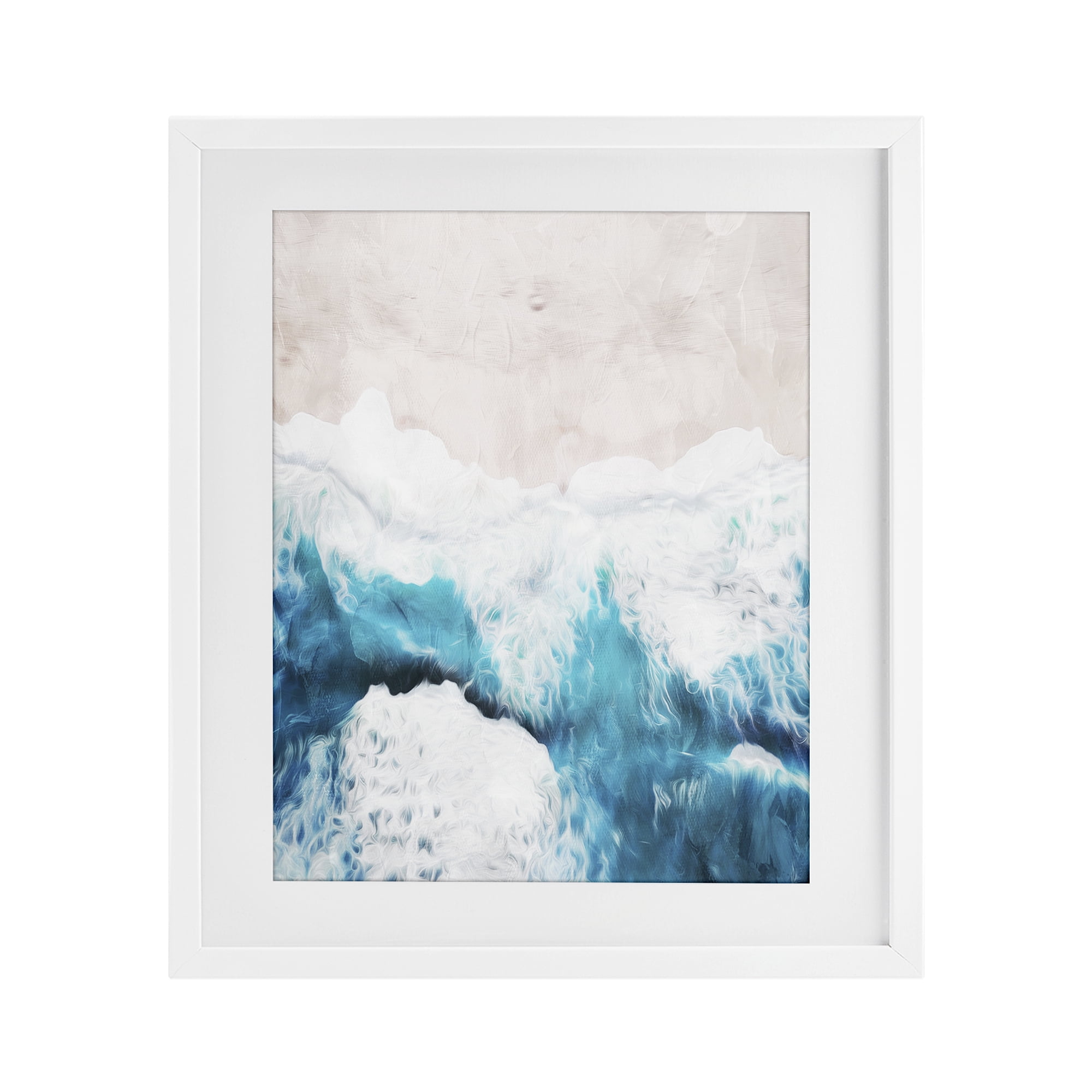 Stupell Industries On The Beach Aerial White Framed Print Under Glass ...